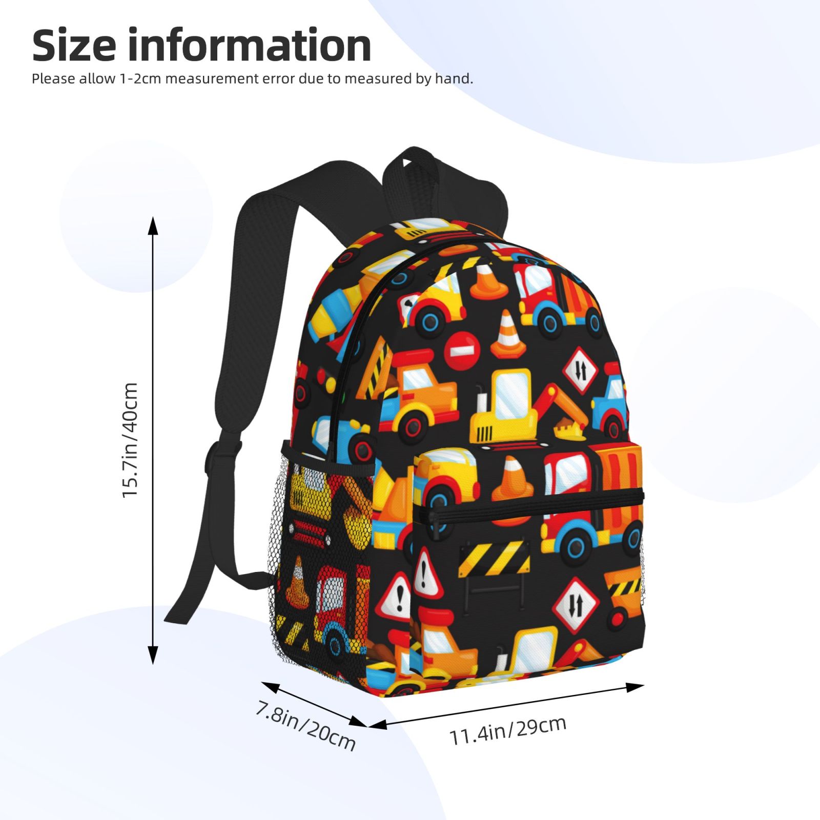 Lukts Construction Truck for Backpack, Unisex Laptop Computer Large ...