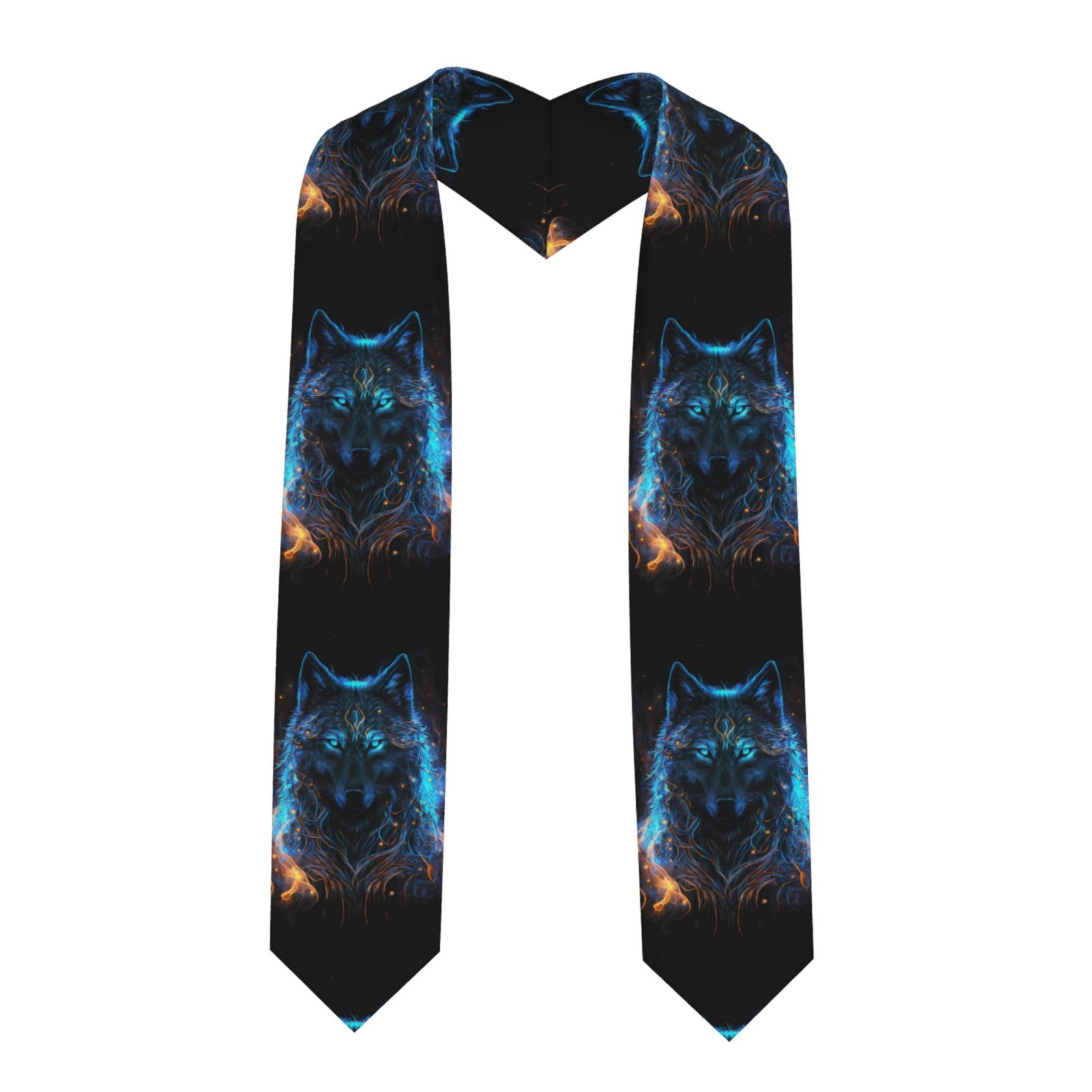 Lukts Cool Blue Light Wolf for Graduation Shawl Ribbon, Unisex 36x5.1 ...