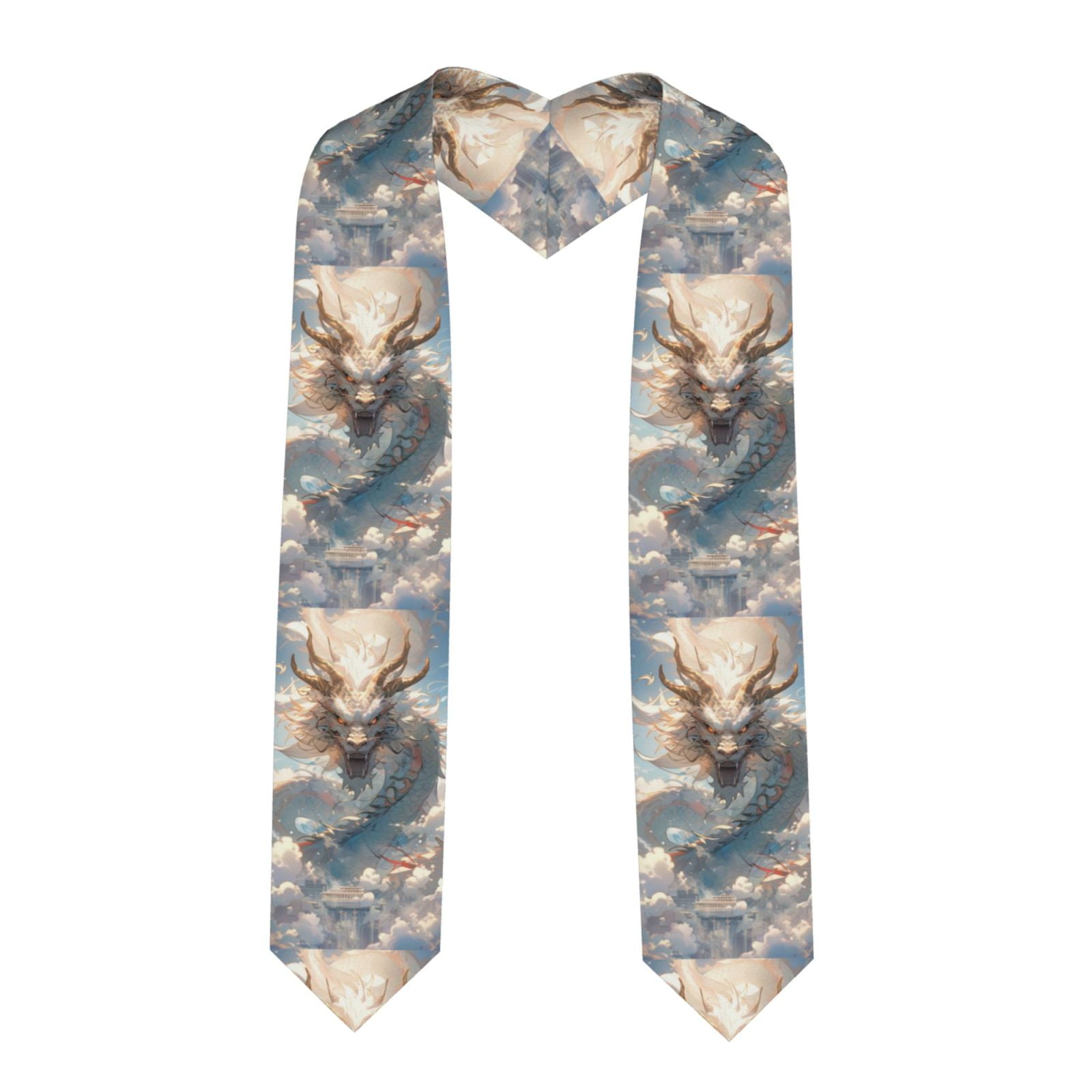 Lukts Cool Cloud White Dragon for Graduation Shawl Ribbon, Unisex 36x5 ...