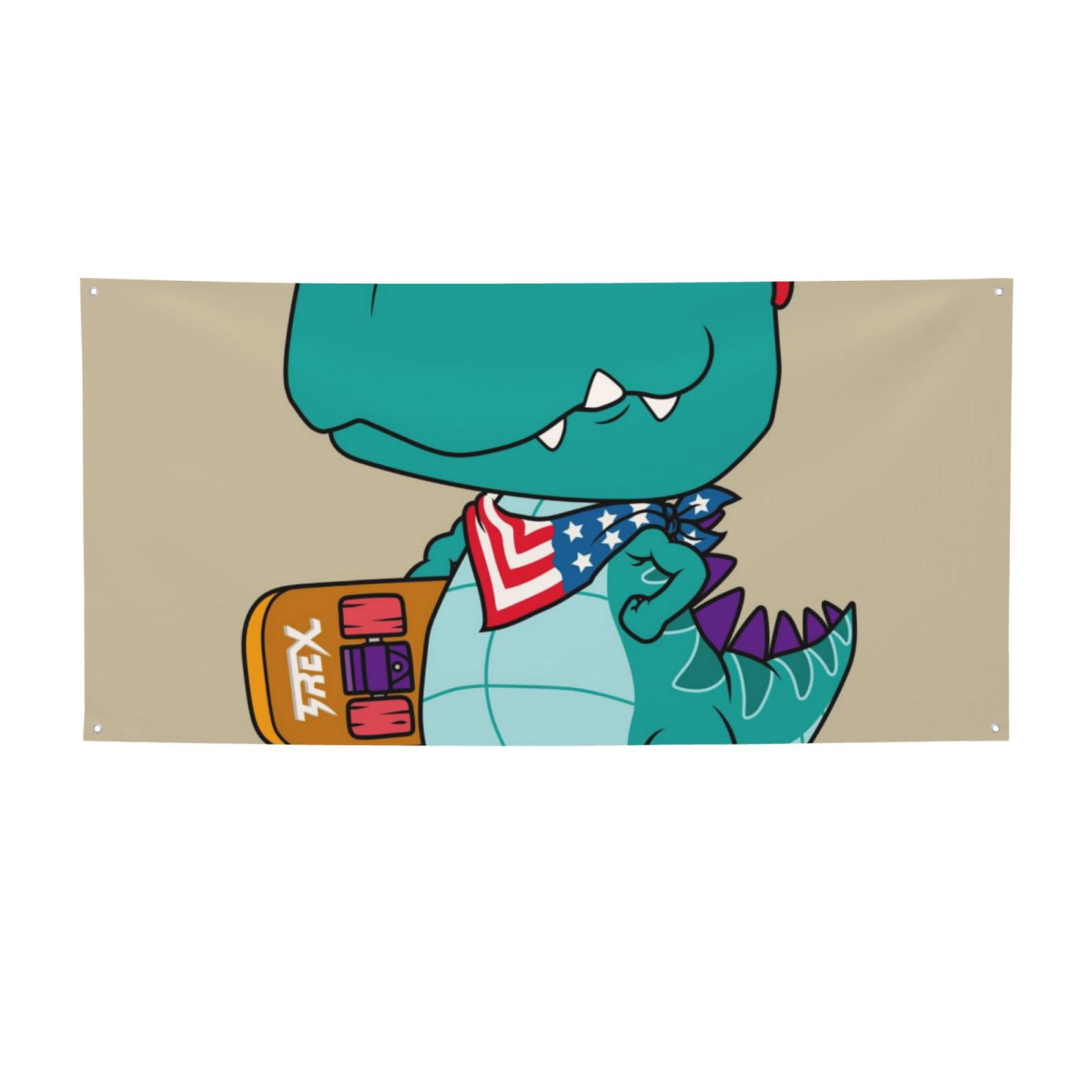 Lukts Cool Dino Playing Skateboard Print Banners and Signs for Outdoor ...
