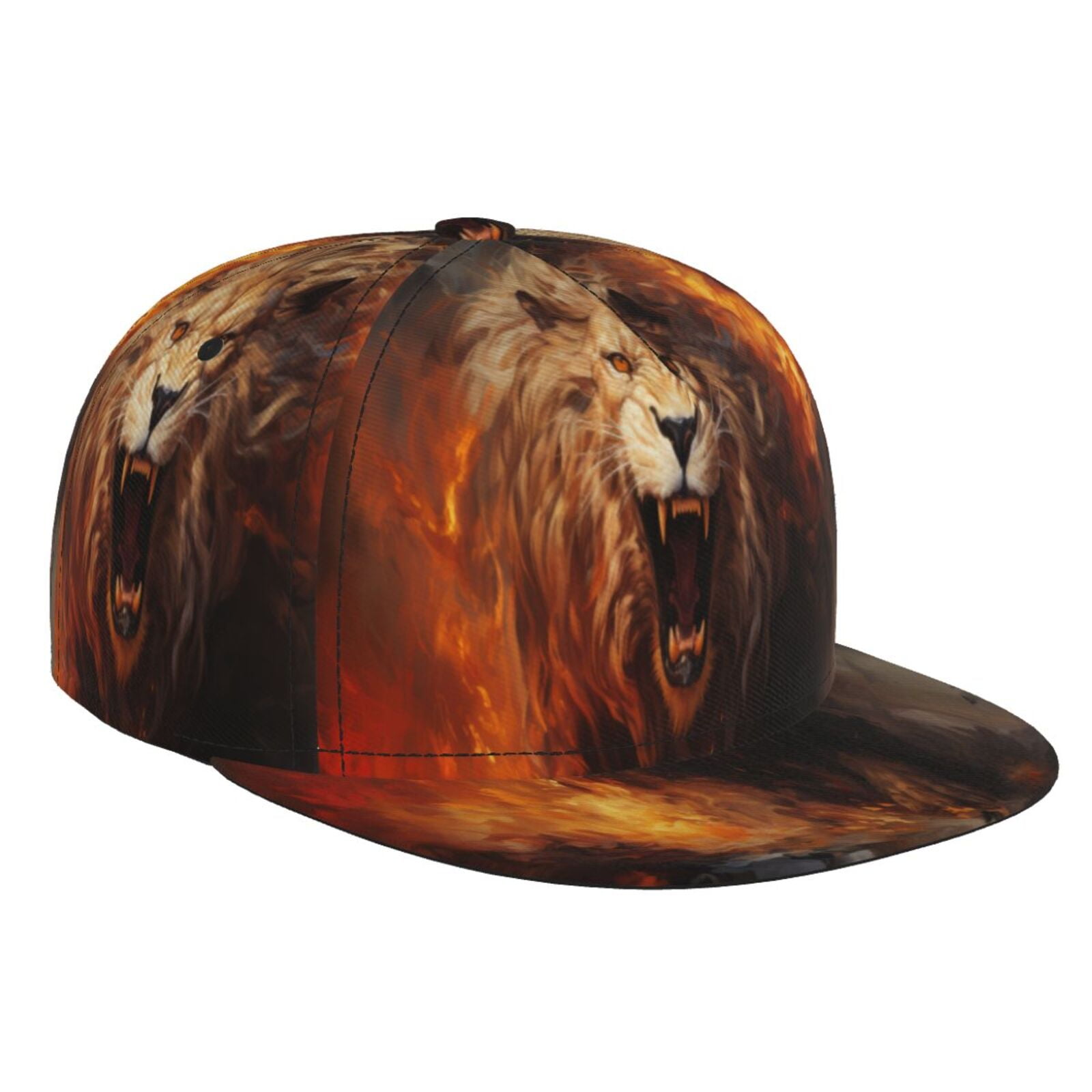 Lukts Cool Fire Lion for Flat Brim Baseball Cap, Sun Protection, UV ...