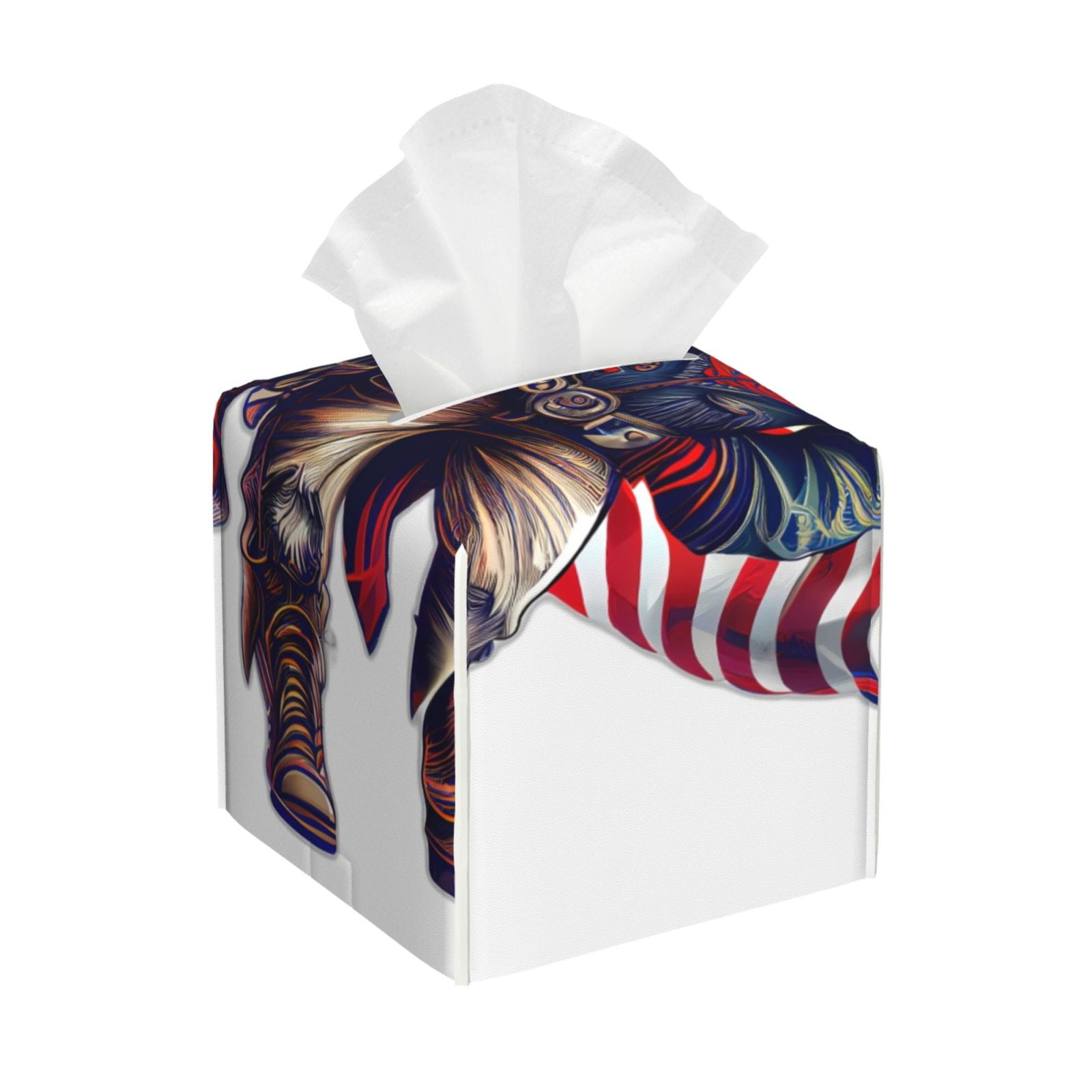 Lukts Cool Patriotic Buffalo Cowboy for Leather Tissue Box Cover Square ...