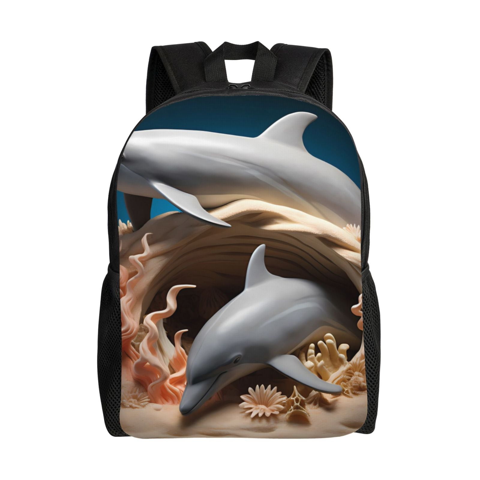 Lukts Coral Fish Dolphin Backpack for Travel, Sports, Beach, Work ...