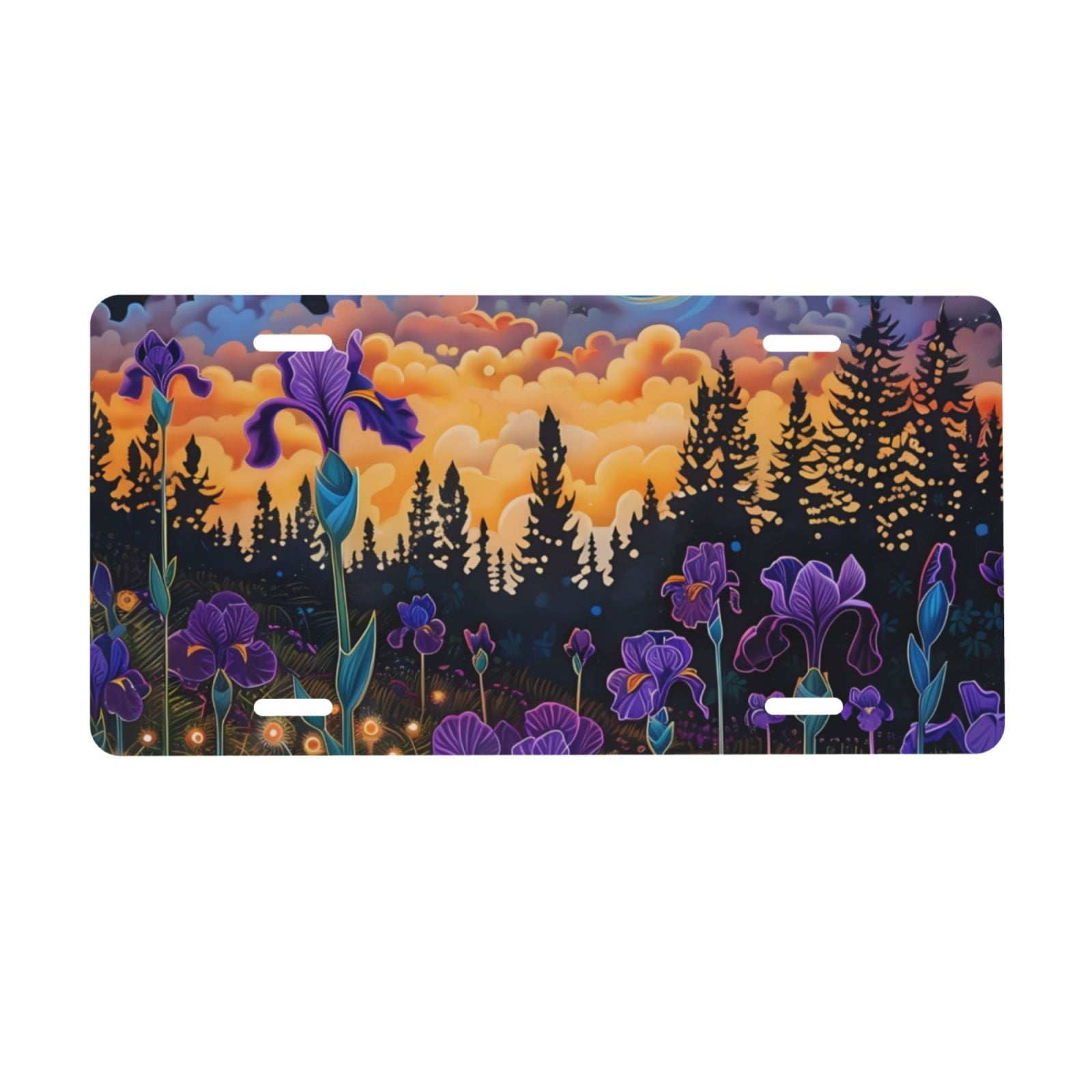 Lukts Cosmic Irises At Twilight for Car Aluminum Front License Plate ...