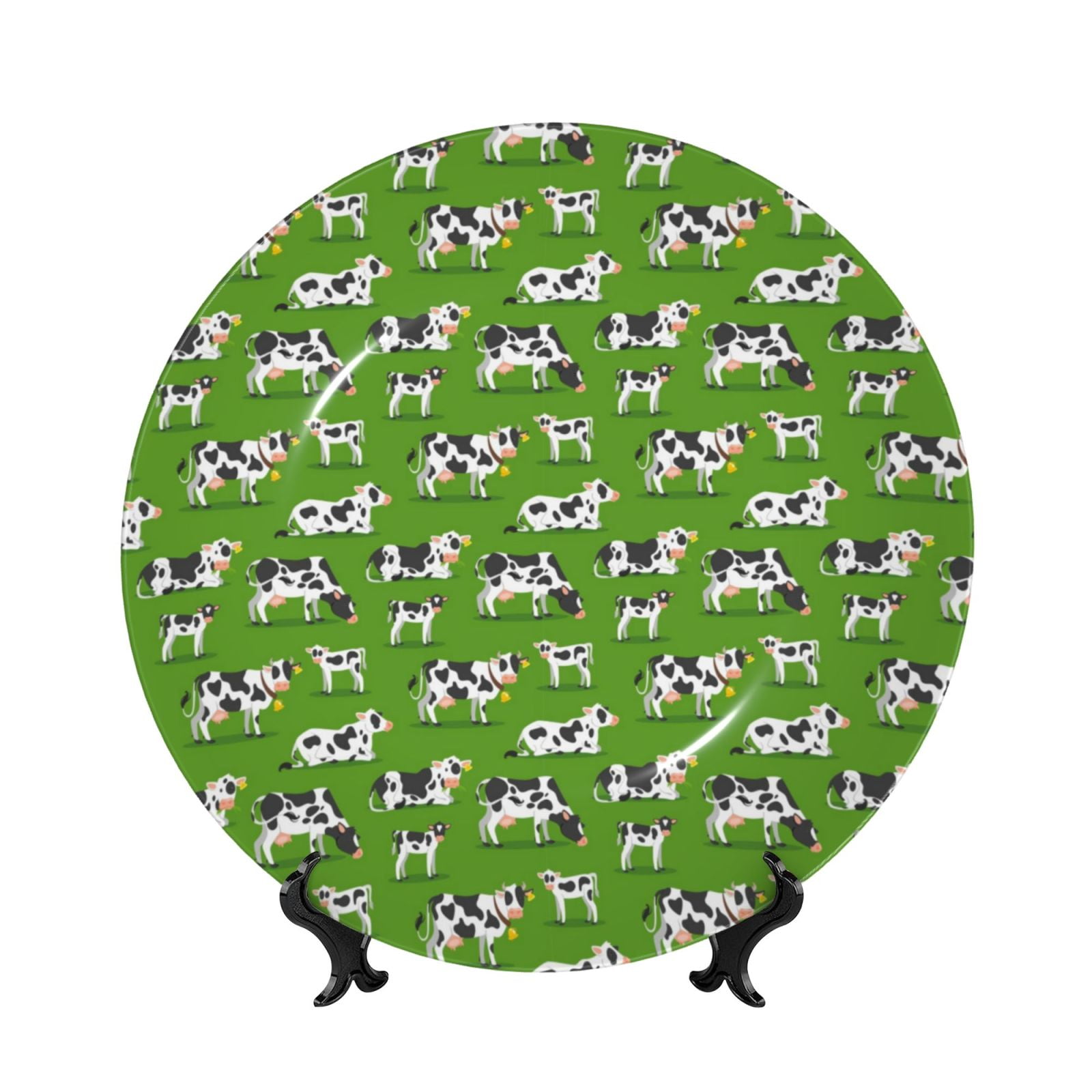 Lukts Cows With Calfs Green for Bone China Decorative Plates, Ceramic ...