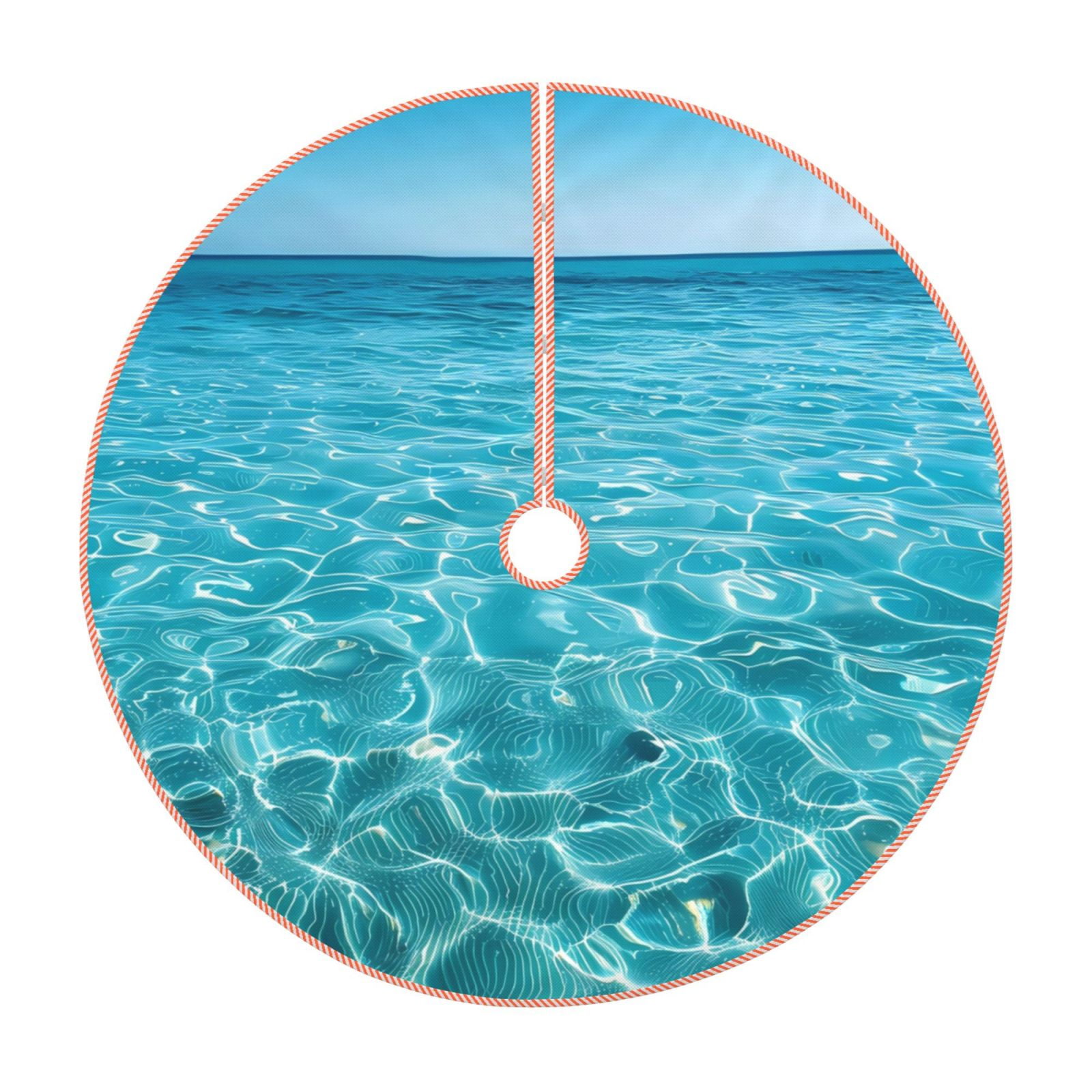 Lukts Crystal Clear Ocean Waves Print Color Life Christmas Tree Skirt ...