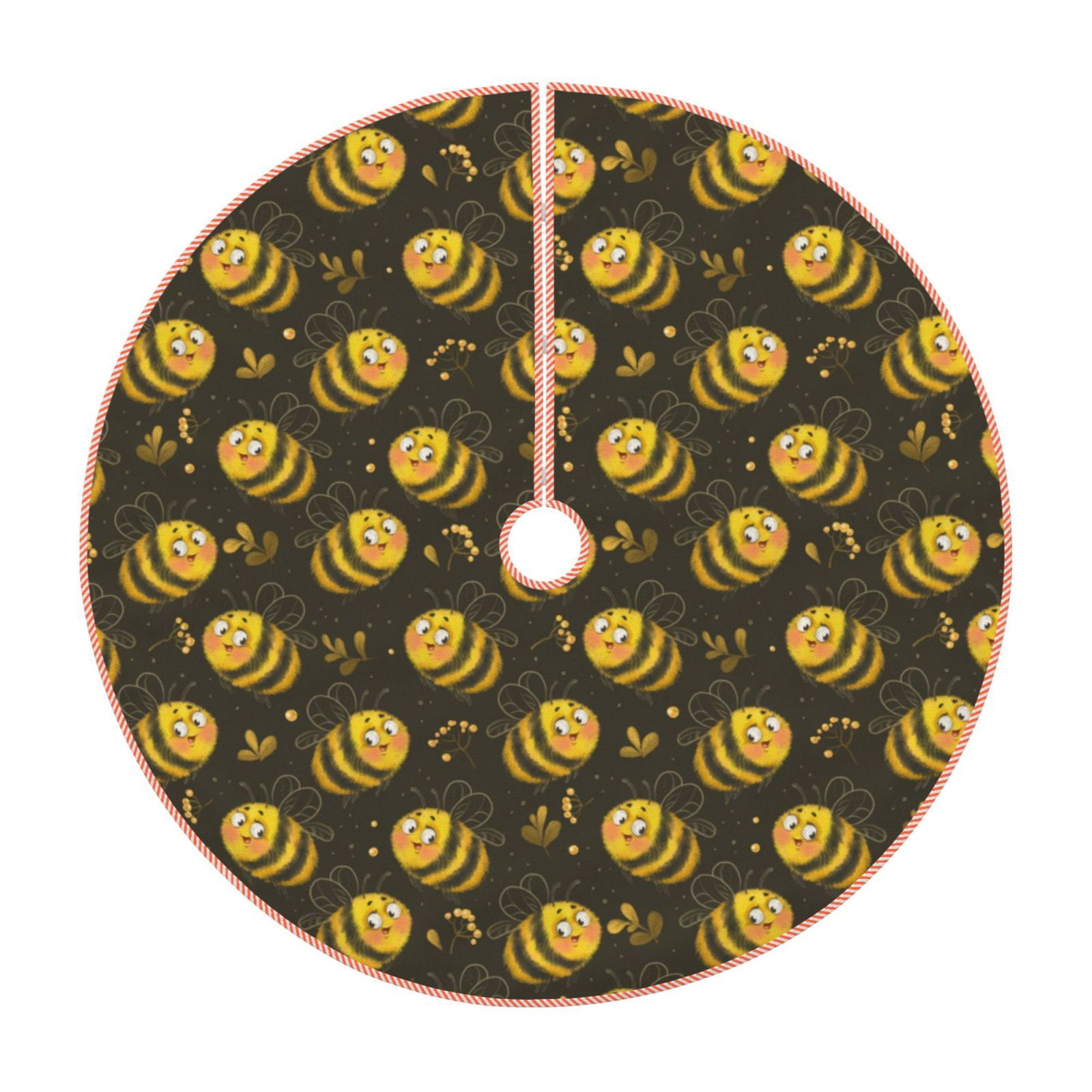 Lukts Cute Cartoon Bees print color life Christmas Tree Skirt, Winter ...