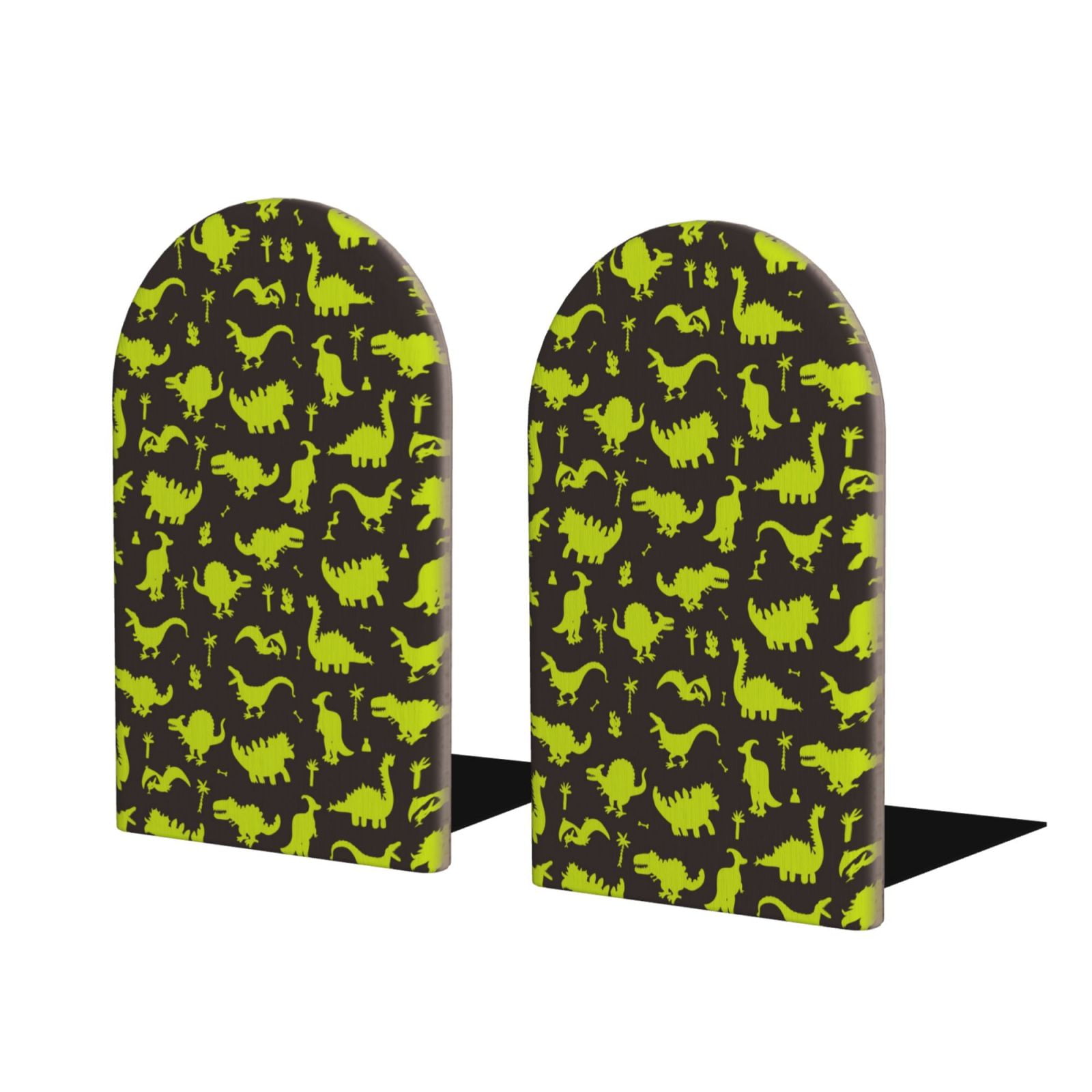 Lukts Cute Cartoon Dinosaurs Green Silhouette Pattern Print Wood ...