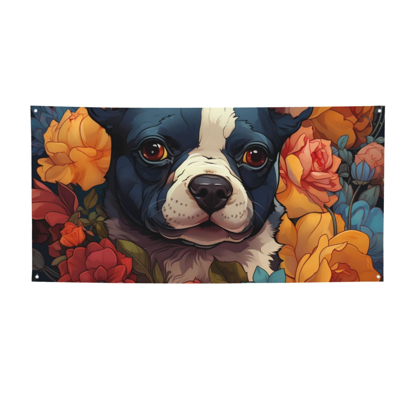 Lukts Cute Colorful Flower French Bulldog Print Banners and Signs for ...