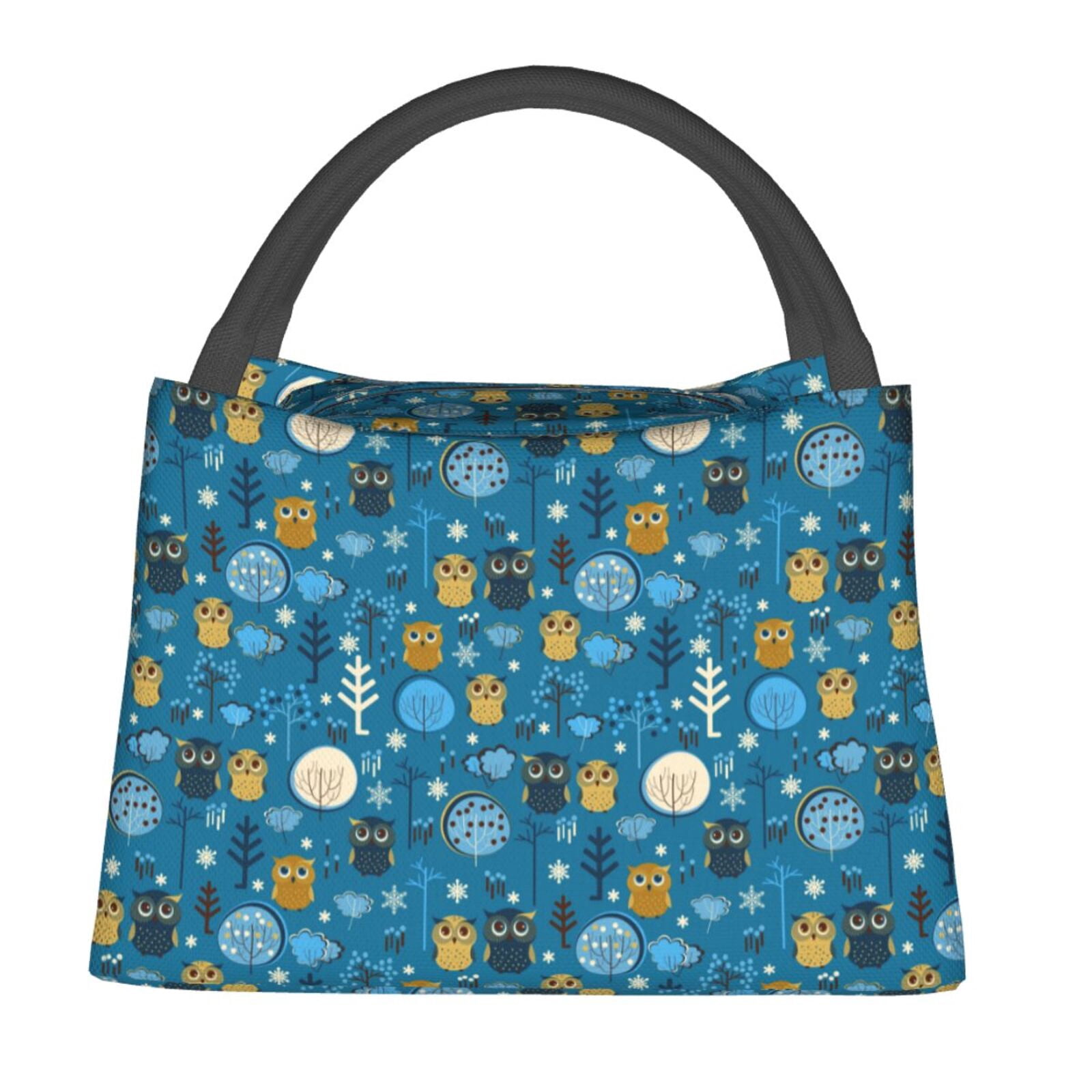 Lukts Cute Colorful Owls And Trees Pattern Small Lunch Bag for Men ...