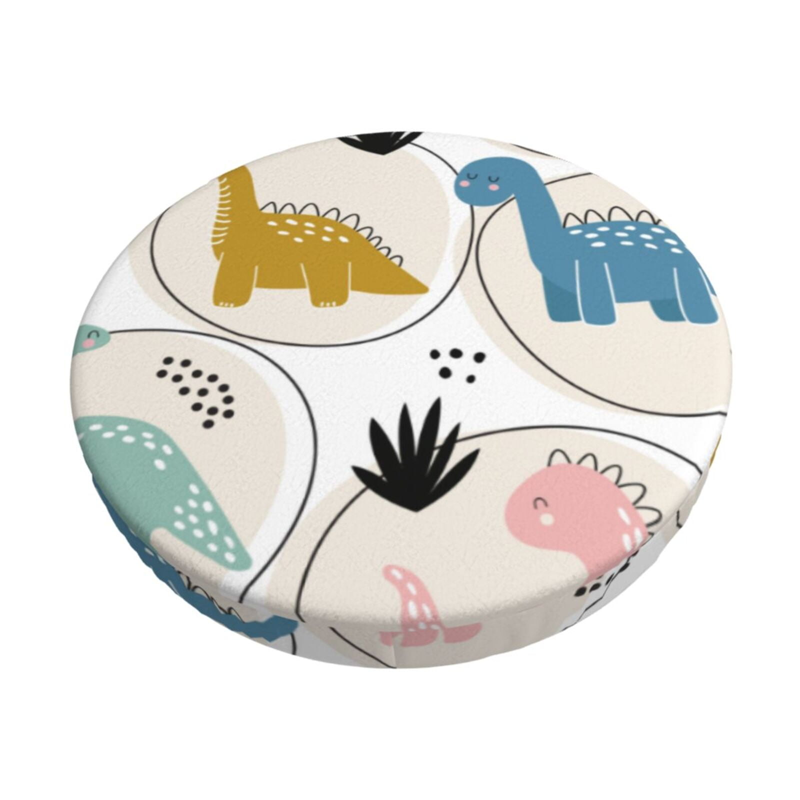 Lukts Cute Dinosaurs Bar Stool Covers 12"-14" Round Crease-Resistant ...