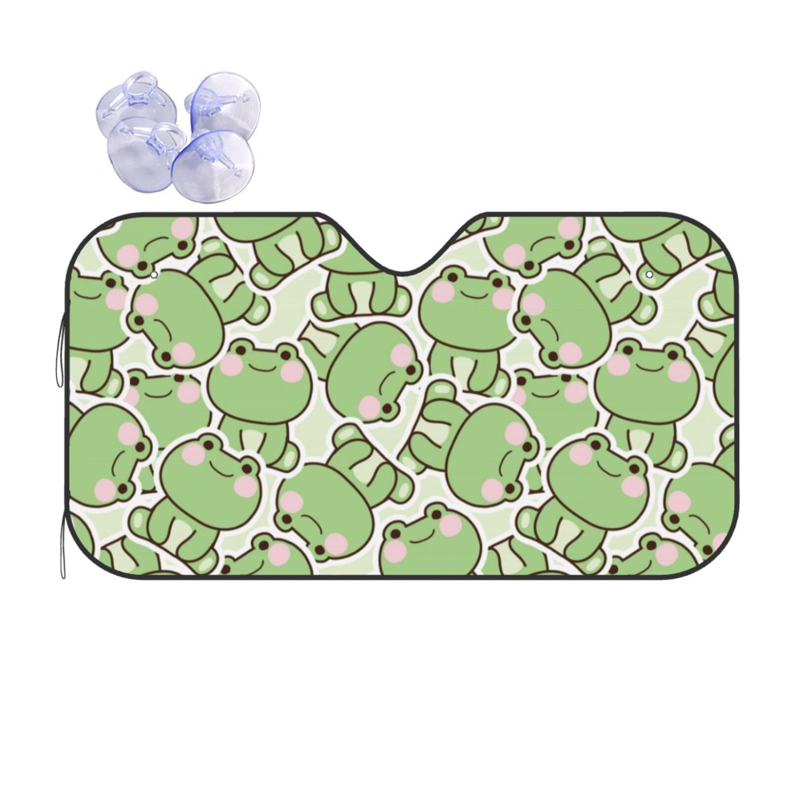 Lukts Cute Frog Car Windshield Sun Shade With Storage Pouch,Foldable ...