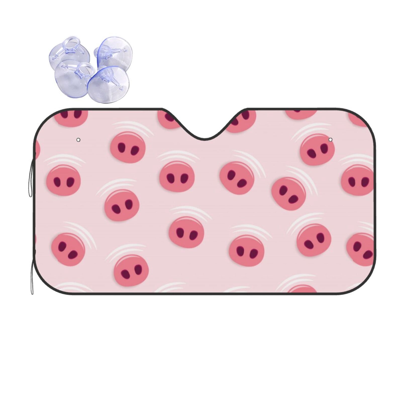 Lukts Cute Pig Nose Car Windshield Sun Shade With Storage Pouch ...