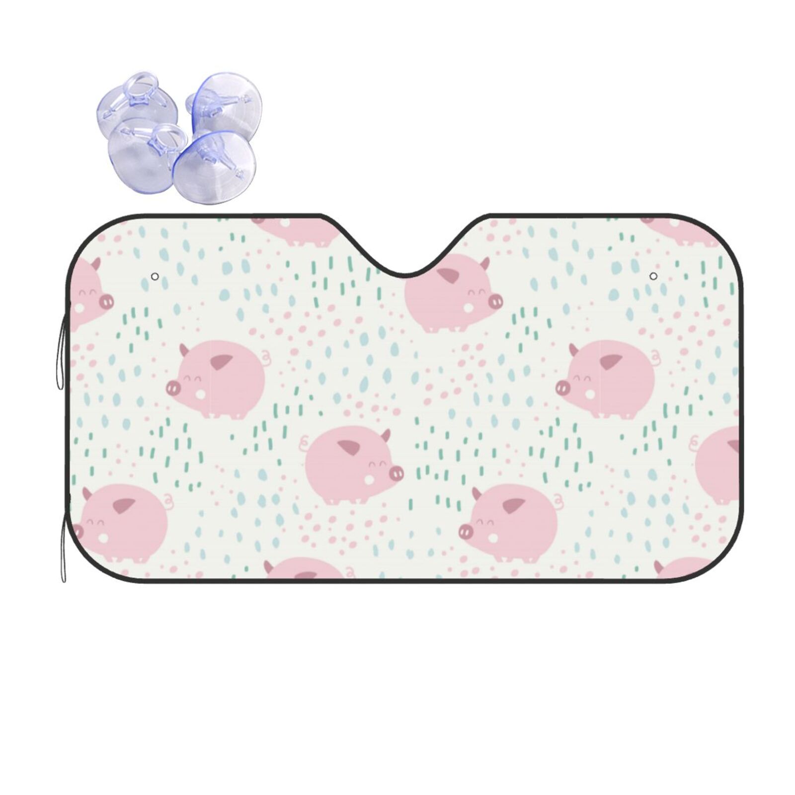 Lukts Cute Pigs Car Windshield Sun Shade With Storage Pouch,Foldable ...