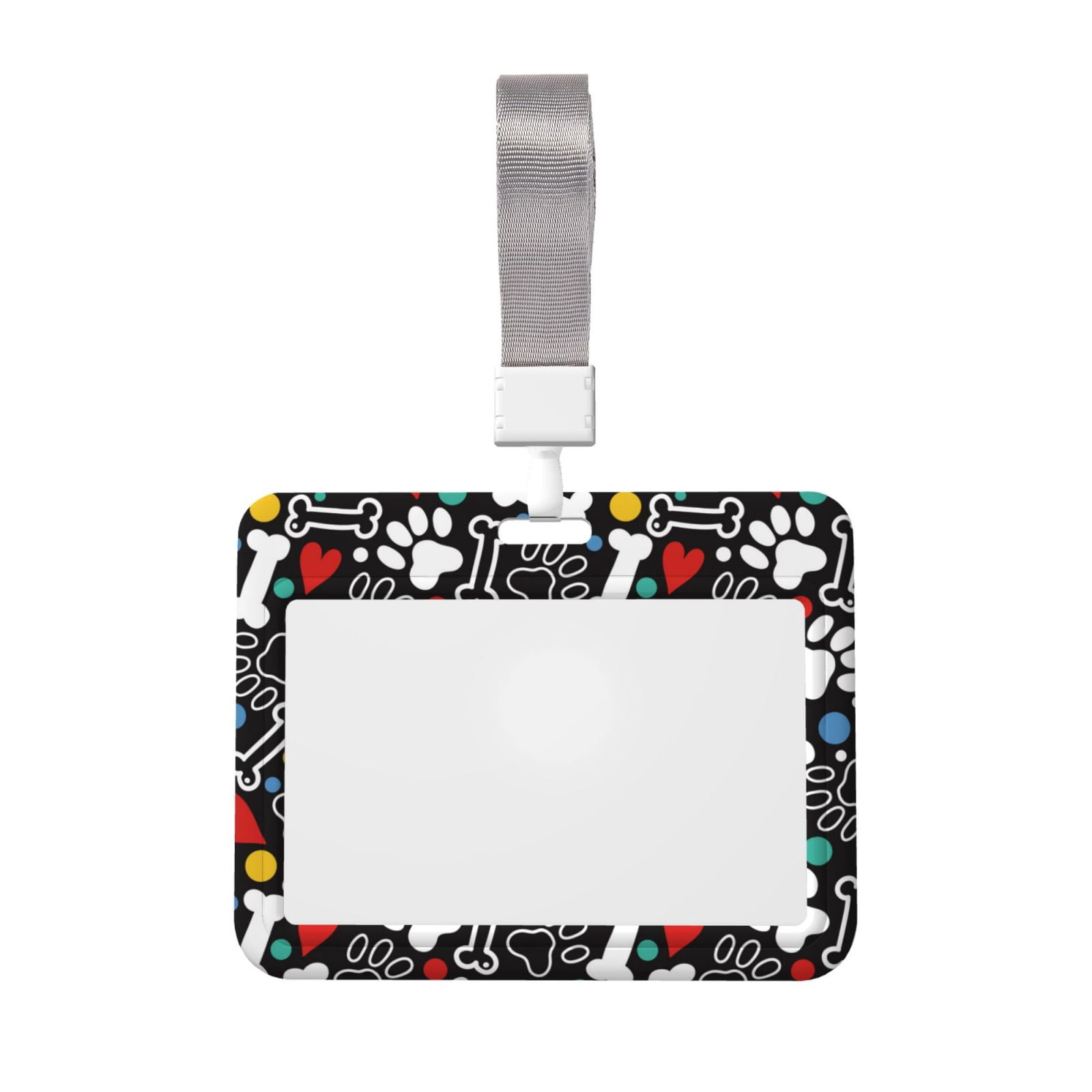 Lukts Cute Puppy Footprints for Work Badge Protective Case, Waterproof ...