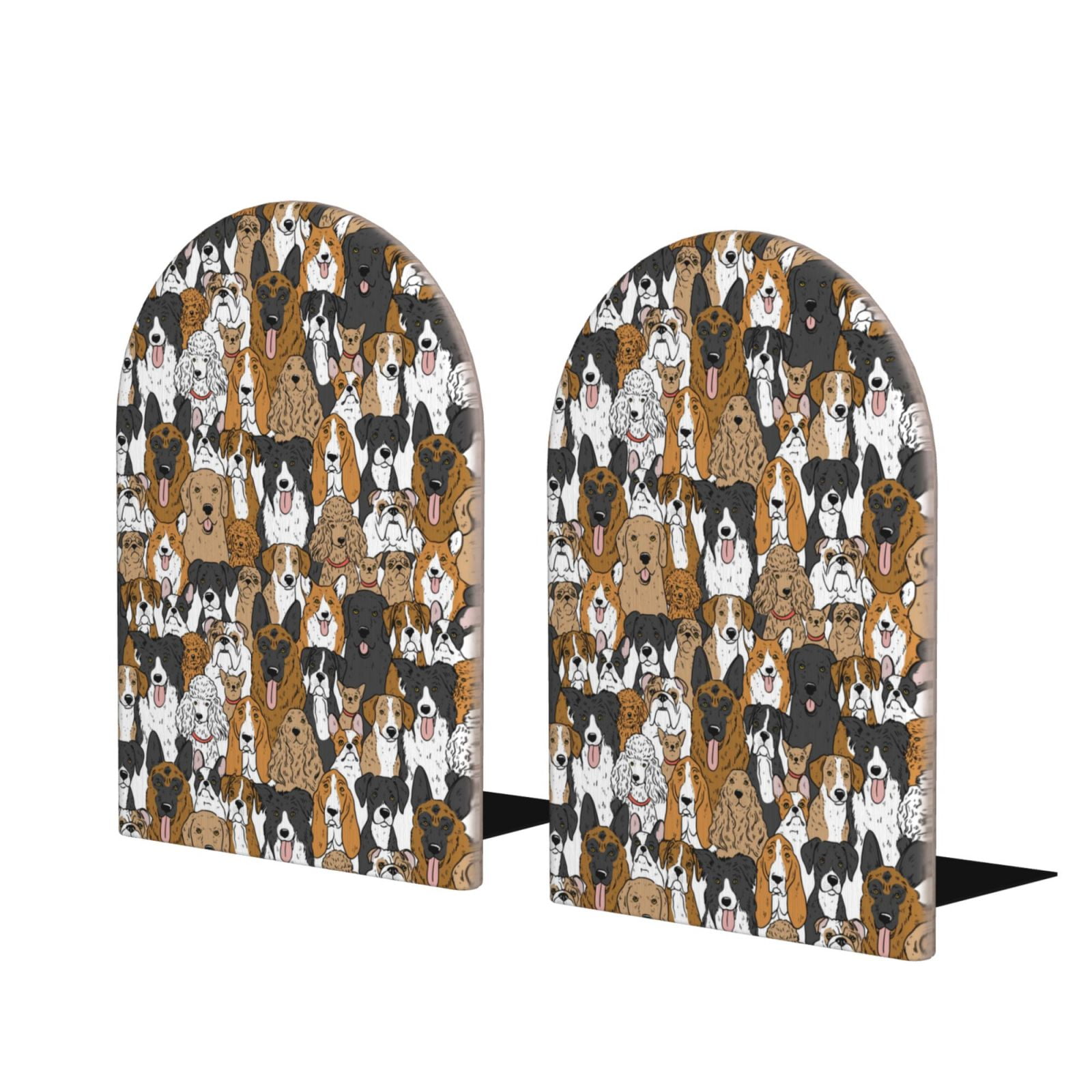 Lukts Cute Puppy for Wooden Bookends, Heavy Duty Metal Bookshelf ...