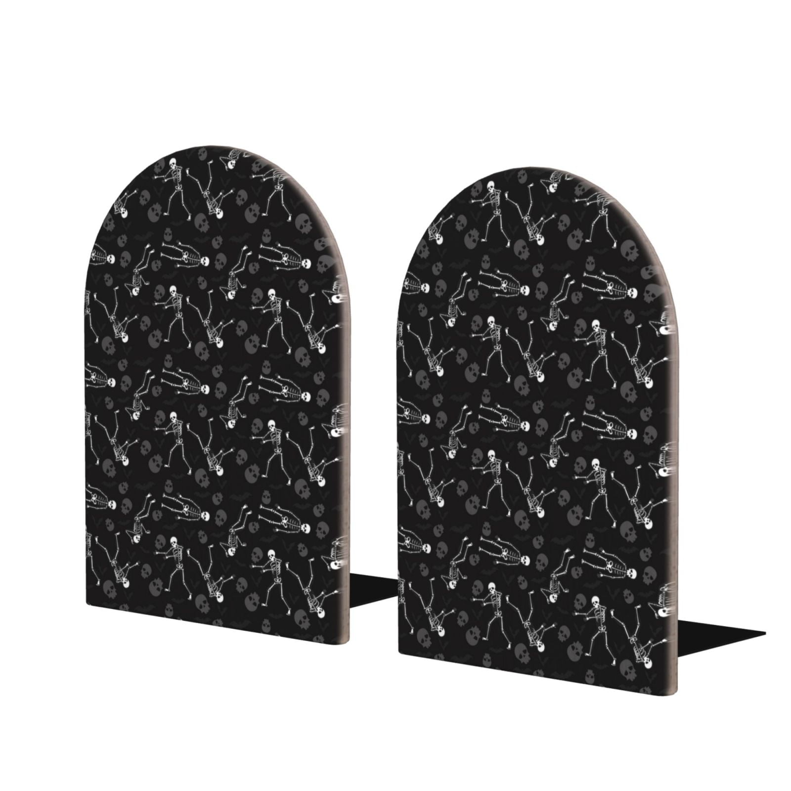 Lukts Cute Skull for Wooden Bookends, Heavy Duty Metal Bookshelf ...