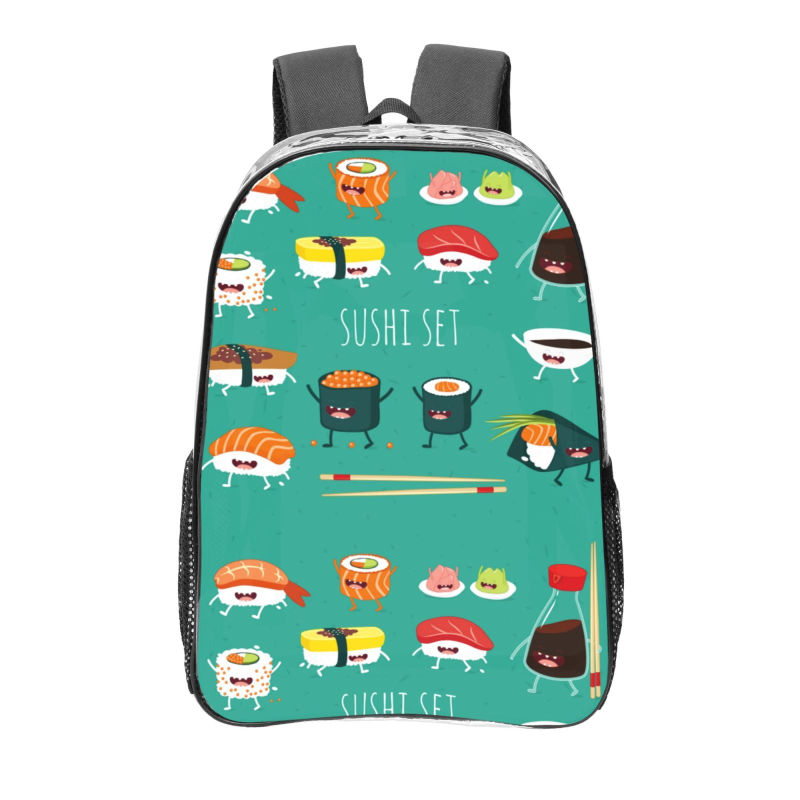 Lukts Cute Sushi for 16-inch Transparent Backpack, Waterproof PVC ...