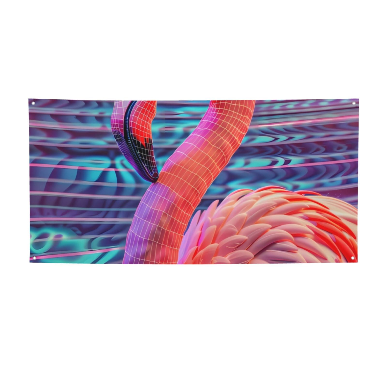 Lukts Digital Flamingo Vibrant Art Print Banners and Signs for Outdoor ...