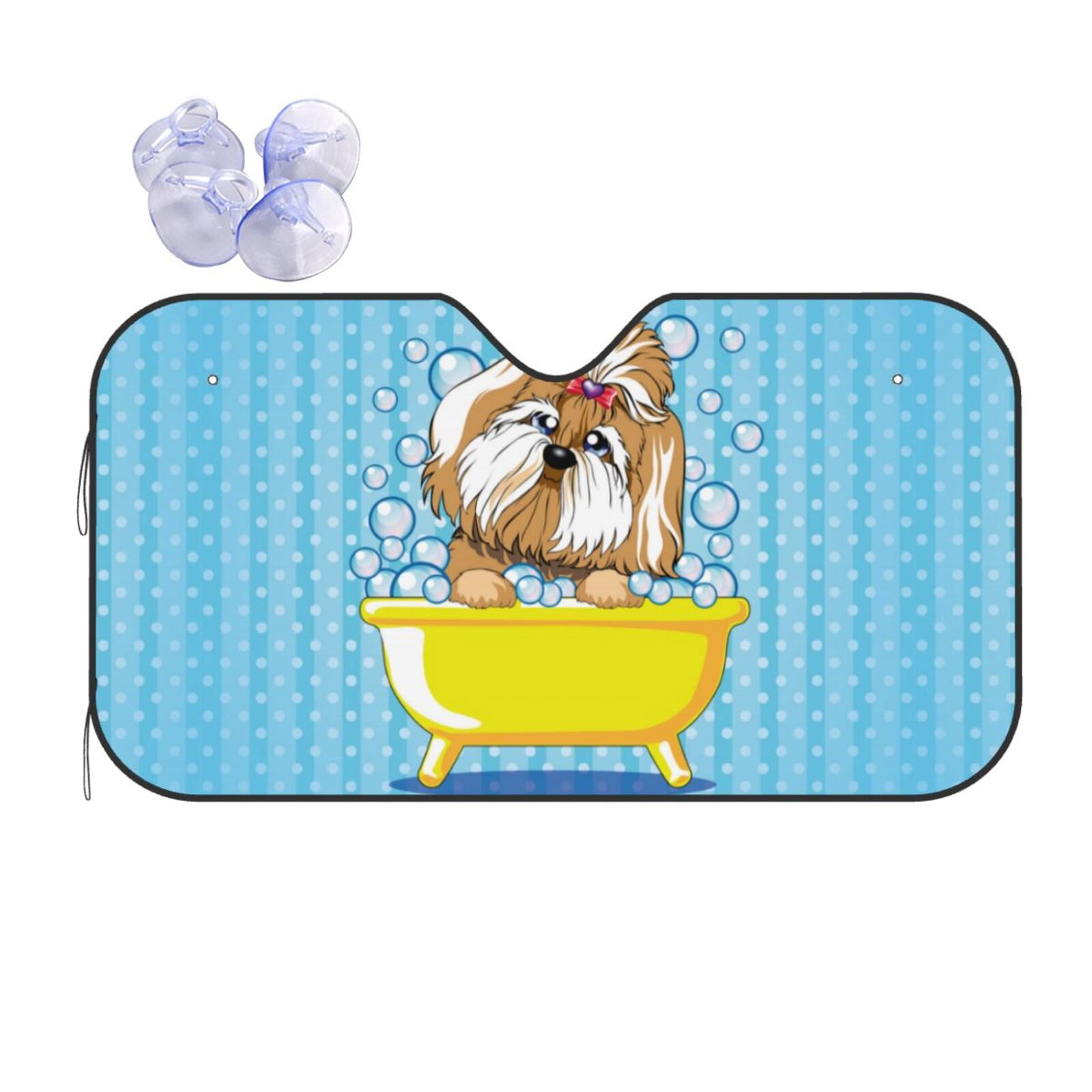 Lukts Dog Takes A Bath In The Bathtub Car Windshield Sun Shade With ...
