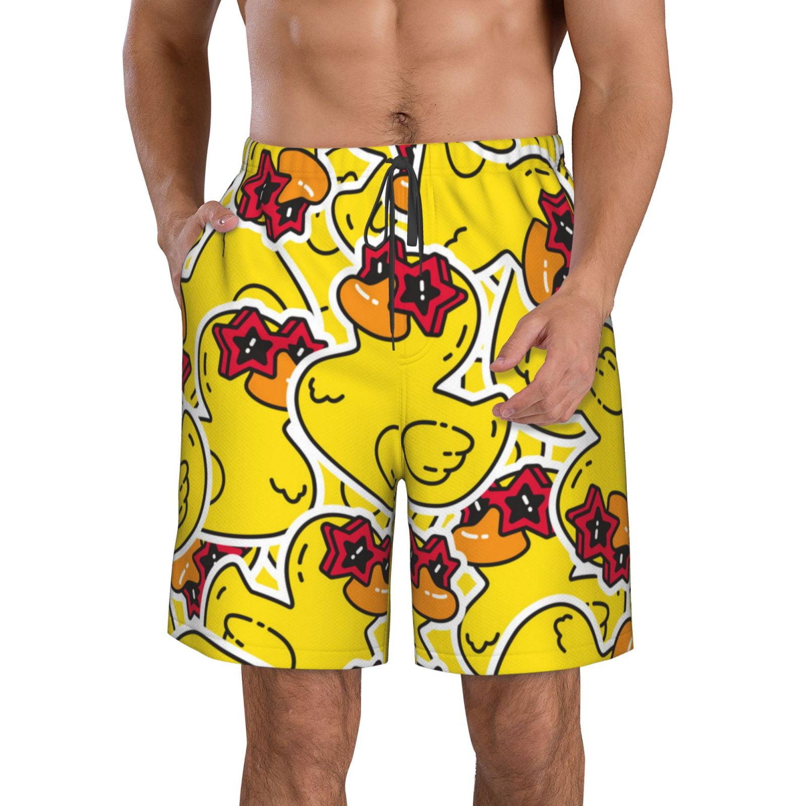 Lukts Duck With Star Sunglasses Mens Swim Trunks Quick Dry Swim Shorts ...