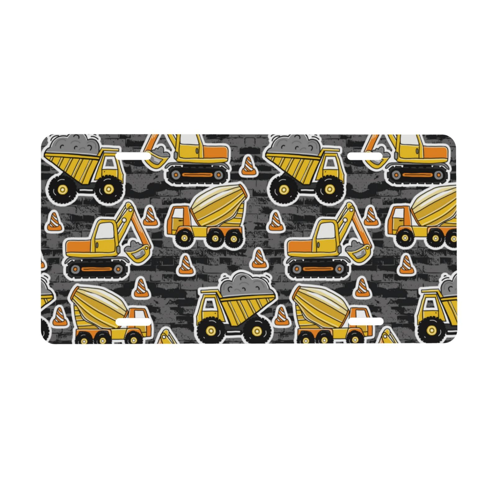 Lukts Excavator At Work for Car Aluminum Front License Plate, 12x6 Inch ...