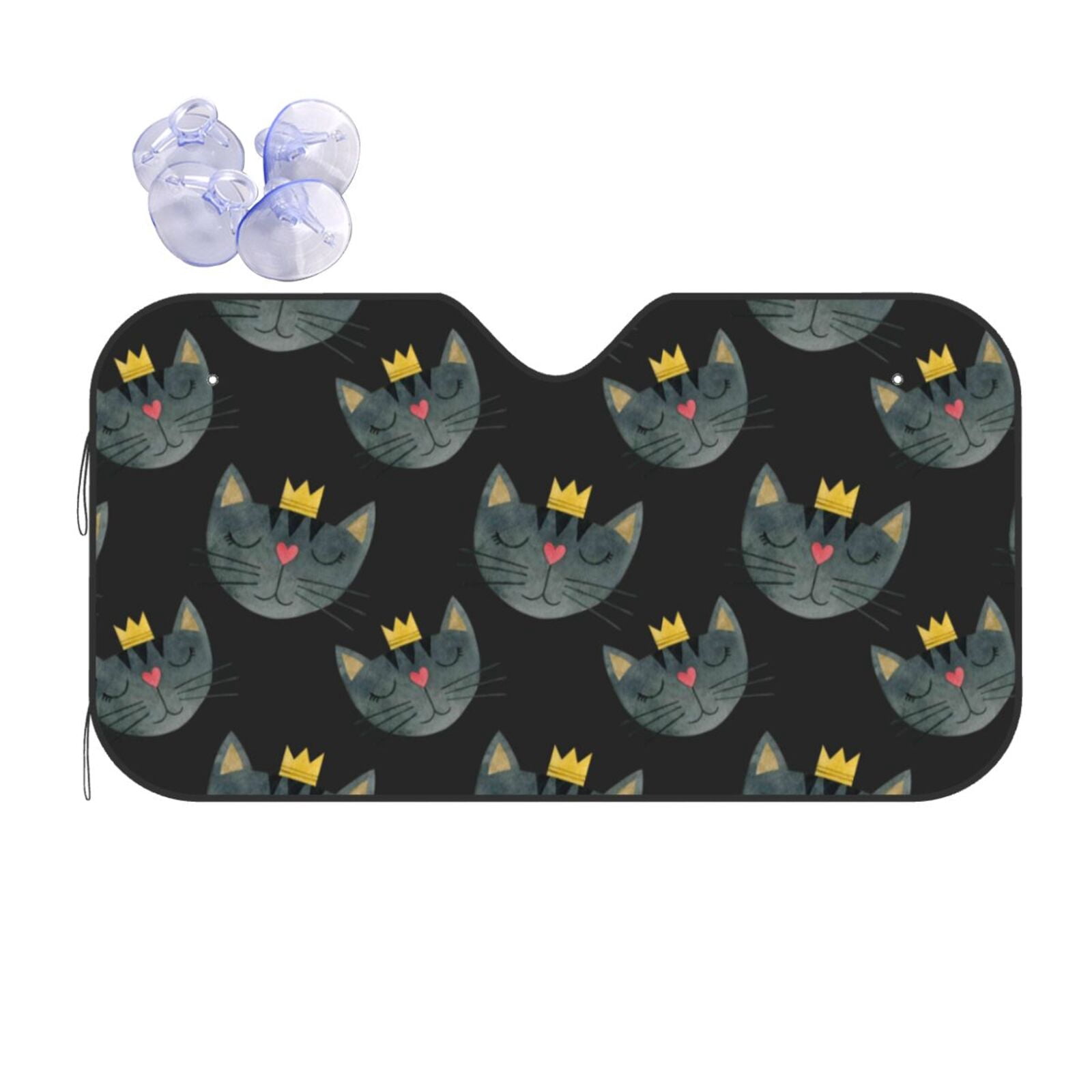 Lukts Faces Of The Cat Car Windshield Sun Shade With Storage Pouch ...