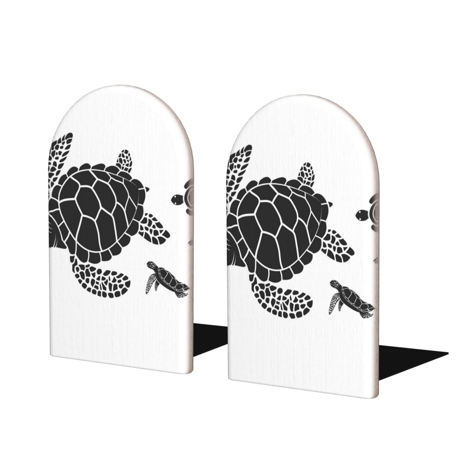 Lukts Family Of Sea Turtles Print Wood Bookends,Non-Skid Bookend for ...