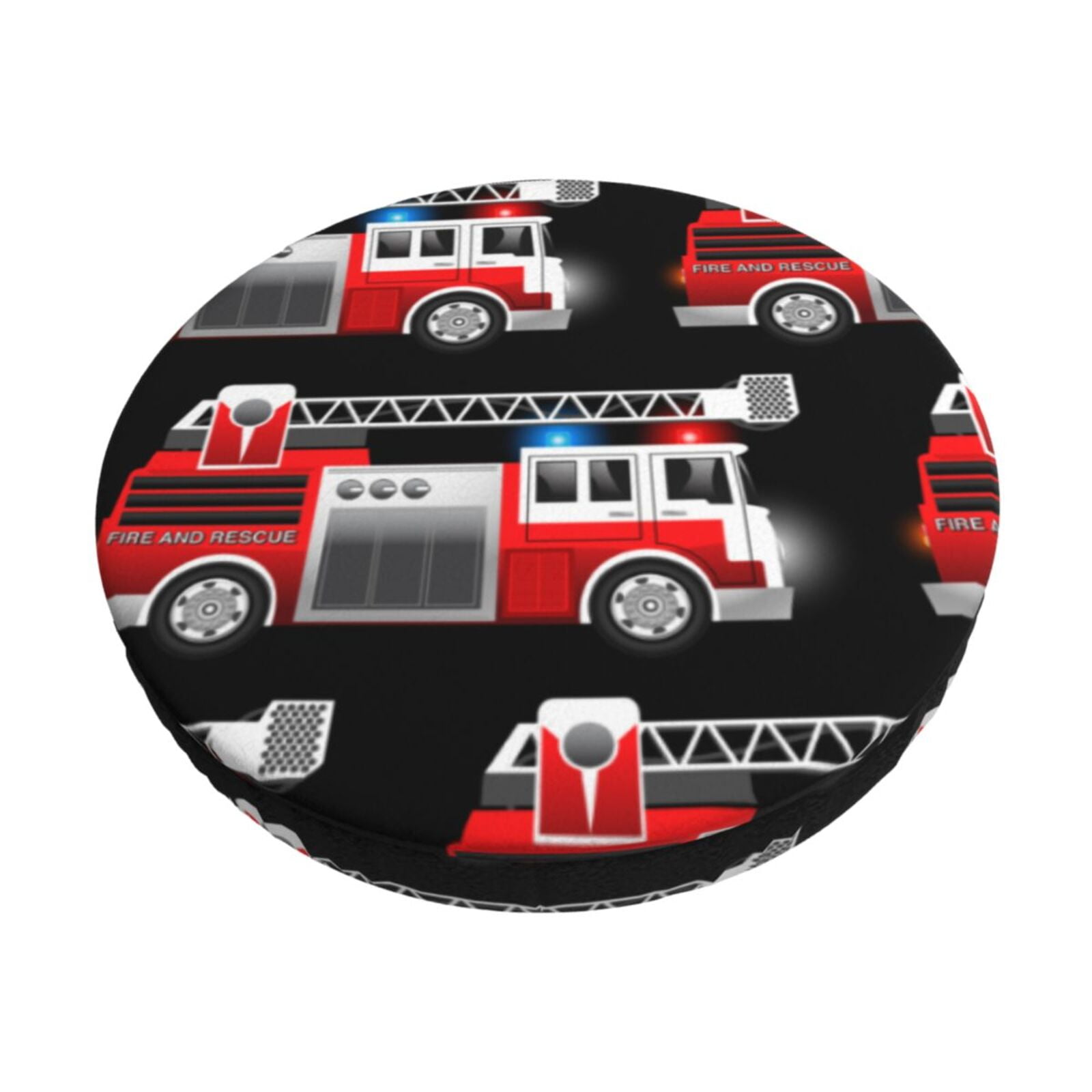 Lukts Fire And Rescue Truck Bar Stool Covers 12"-14" Round Crease ...