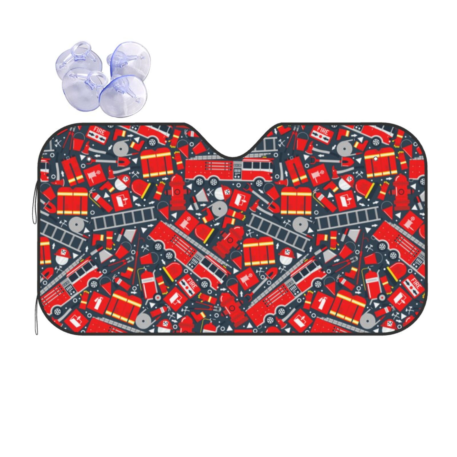 Lukts Fire Sign Car Windshield Sun Shade With Storage Pouch,Foldable ...