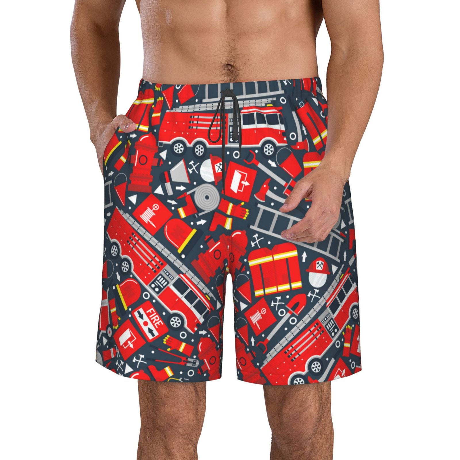 Lukts Fire Sign Mens Swim Trunks Quick Dry Swim Shorts With Funny Beach ...