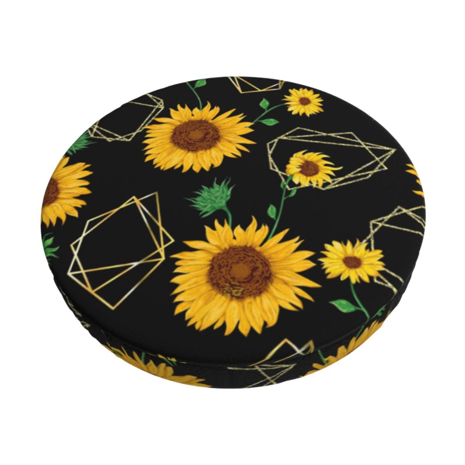 Lukts Flower Bar Stool Covers 12"-14" Round Crease-Resistant Stretchy ...