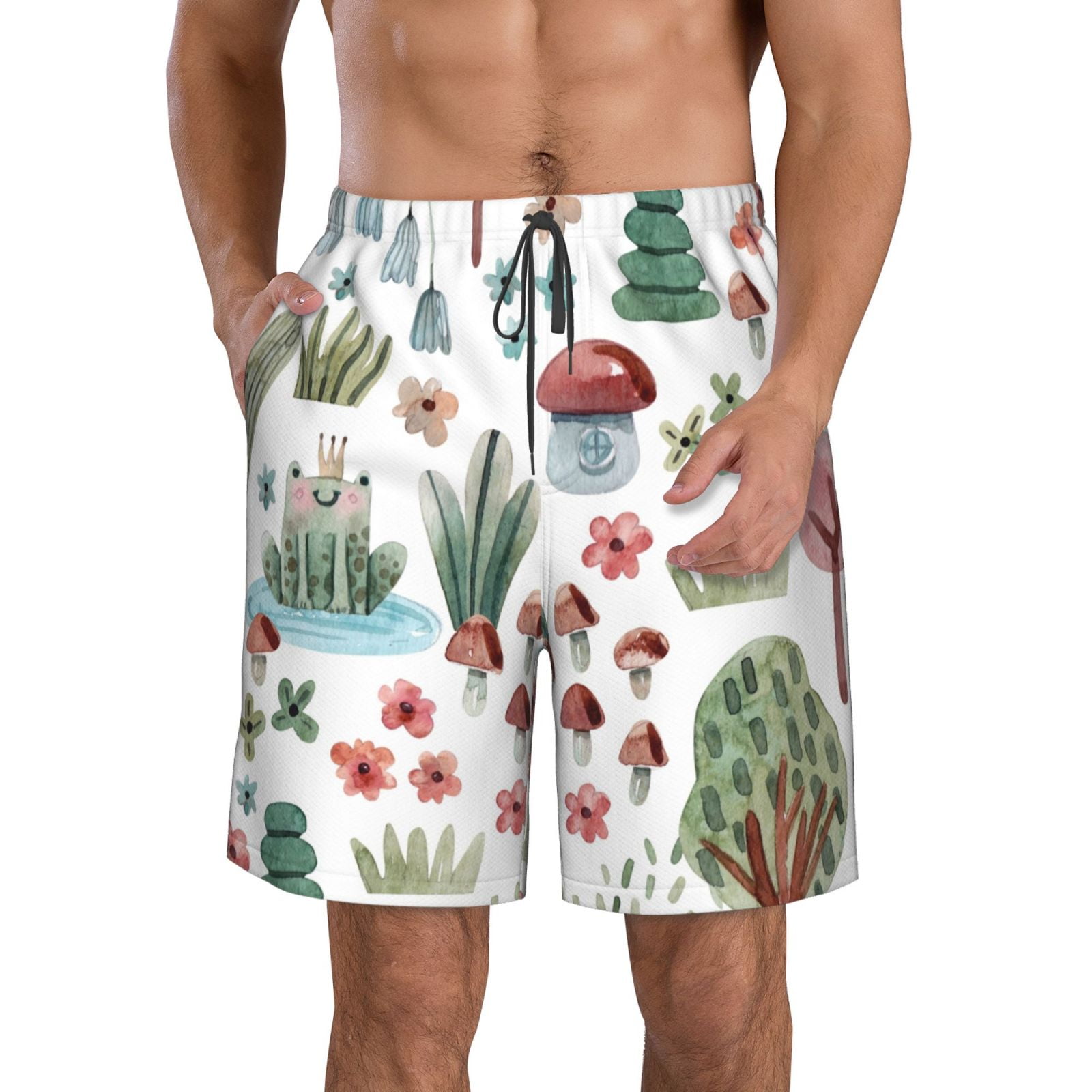 Lukts Frog And Forest Plants Mens Swim Trunks Quick Dry Swim Shorts ...