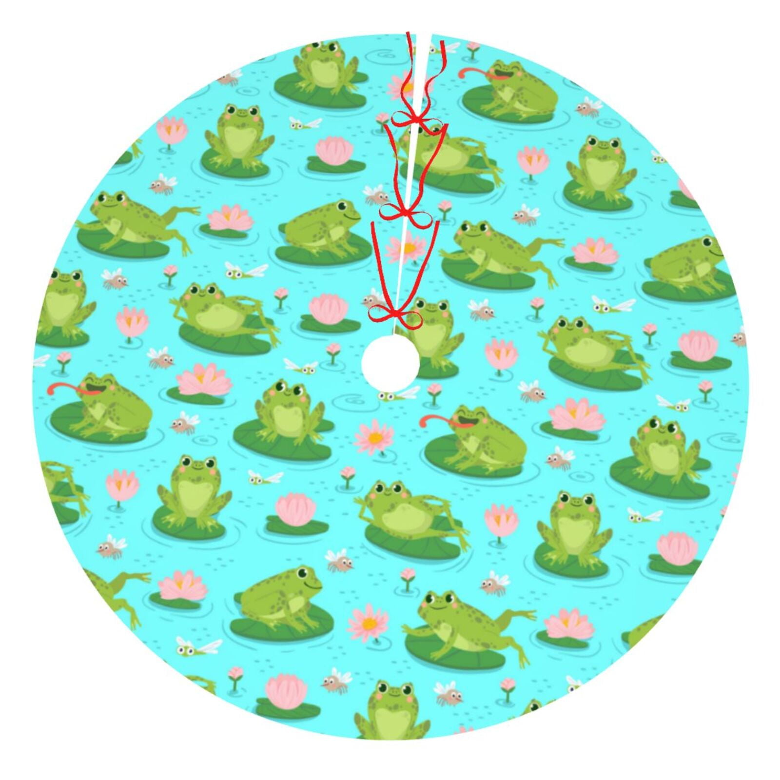 Lukts Frogs And Aquatic Plants Patten Christmas Tree Skirt Decoration ...