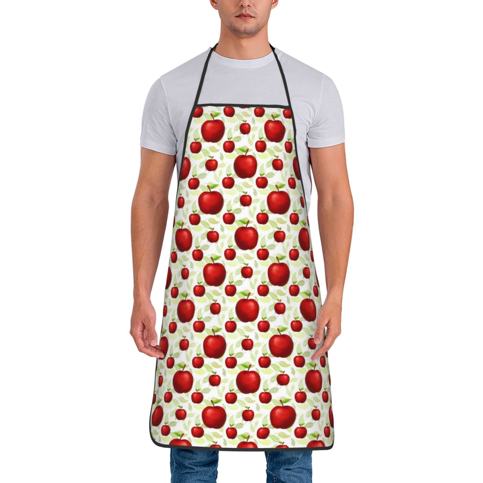 Lukts Fruit Apples Print Unisex Tie-Up Aprons Bibs for Chef Kitchen ...