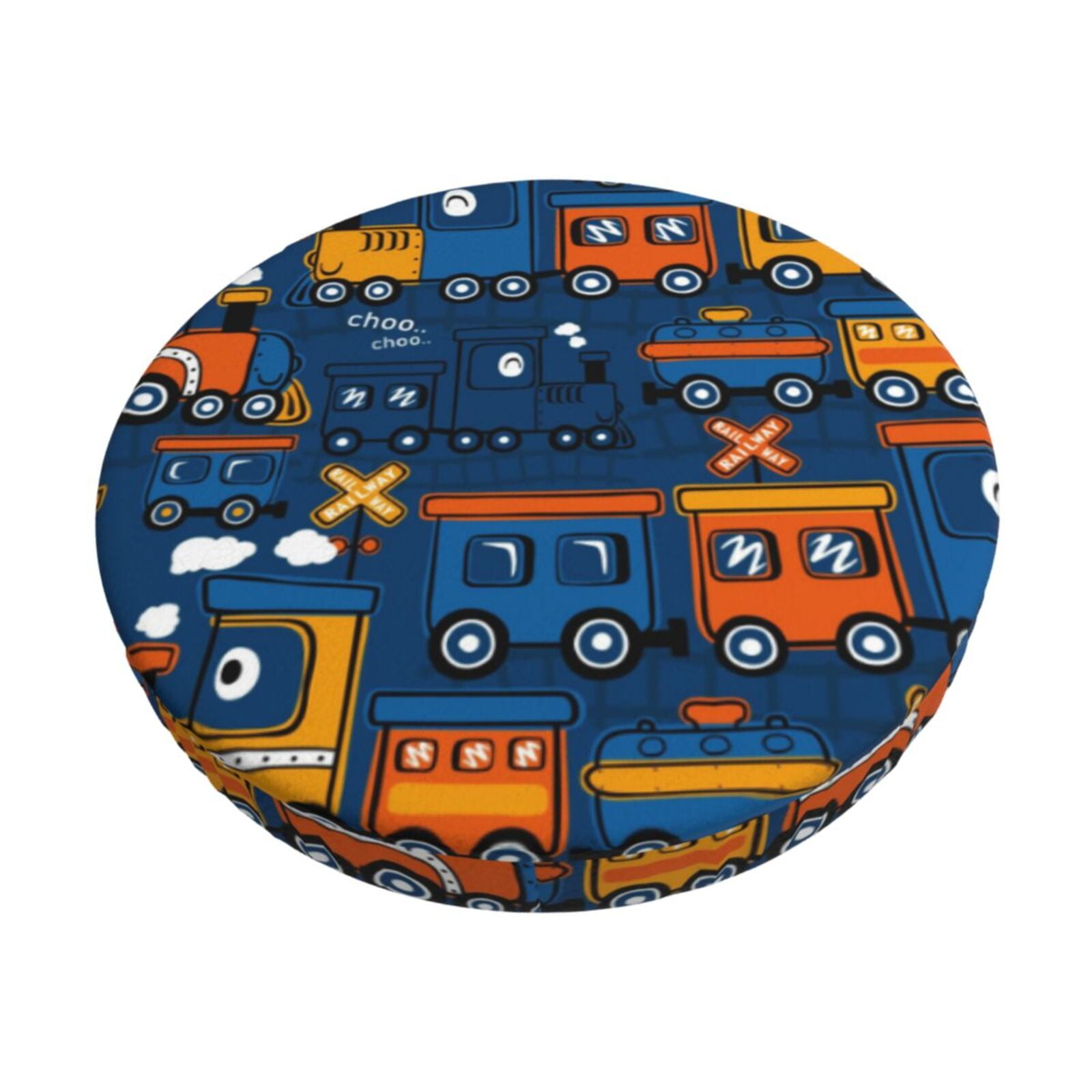 Lukts Funny Steam Train Bar Stool Covers 12"-14" Round Crease-Resistant ...