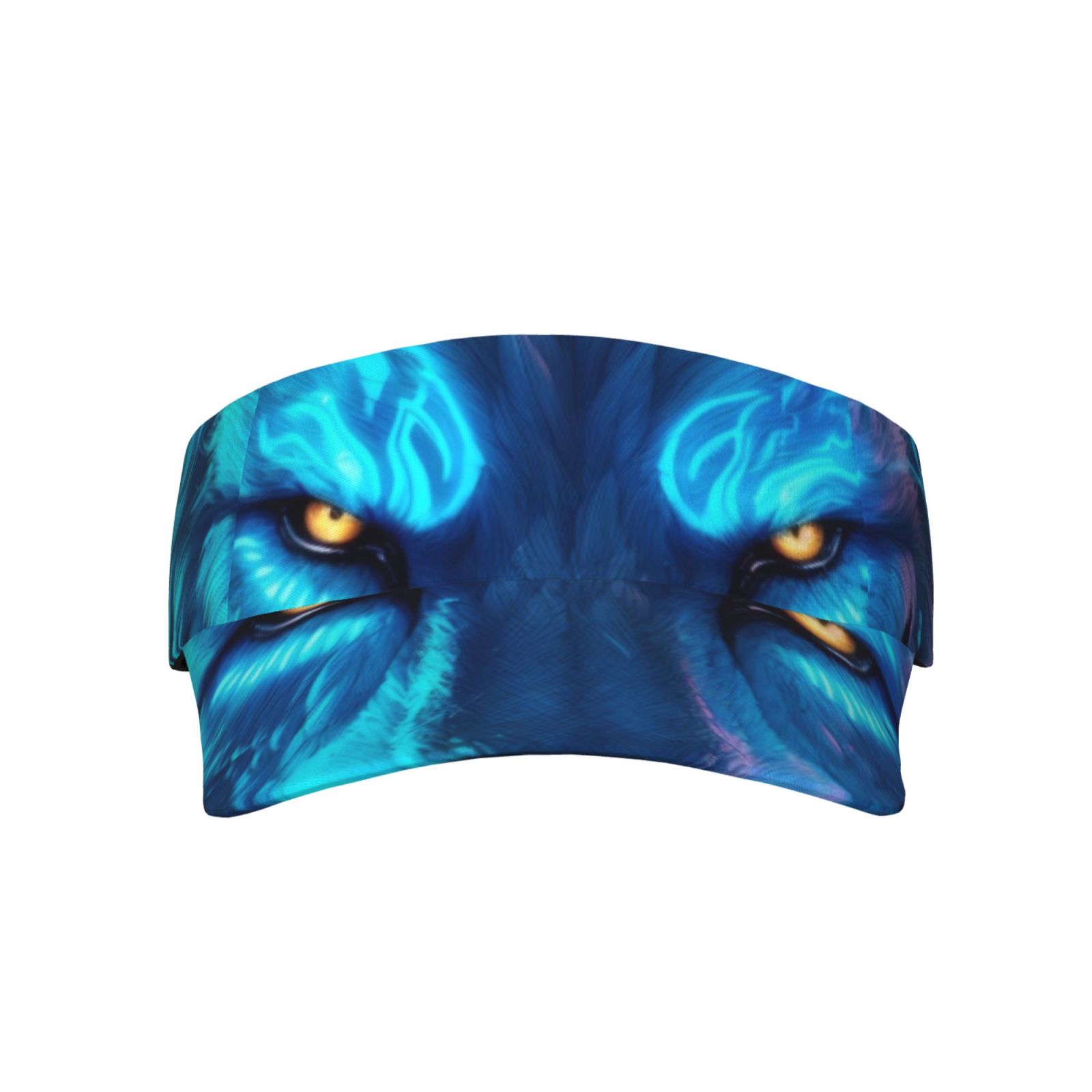 Lukts Futuristic Blue Light Wolf Sun Sports Visor Adjustable Cap for ...