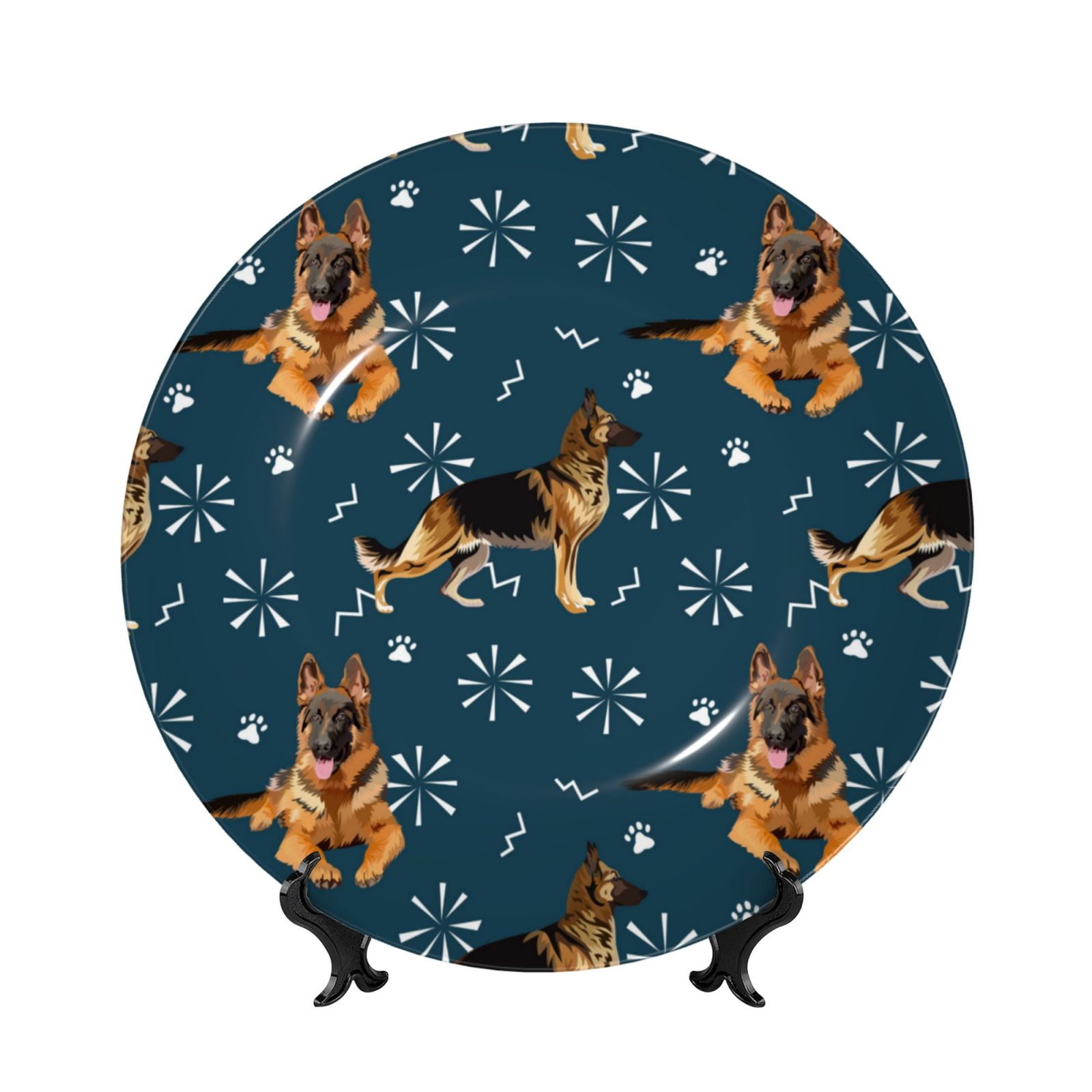 Lukts German Shepherd Dog for Bone China Decorative Plates, Ceramic ...