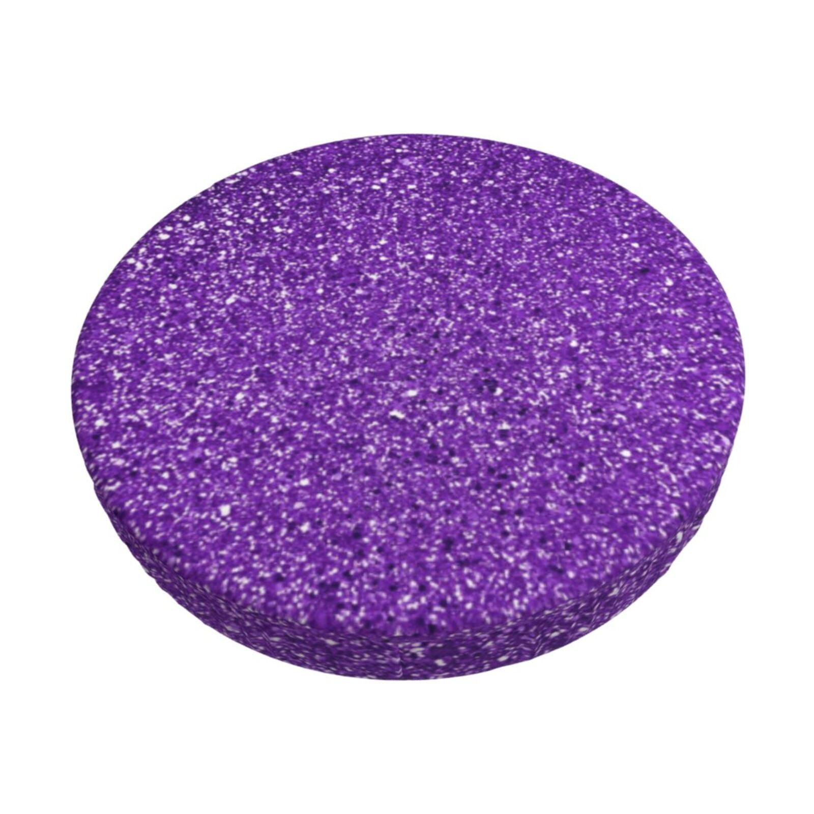 Lukts Glitter Purple Bar Stool Covers 12"-14" Round Crease-Resistant ...
