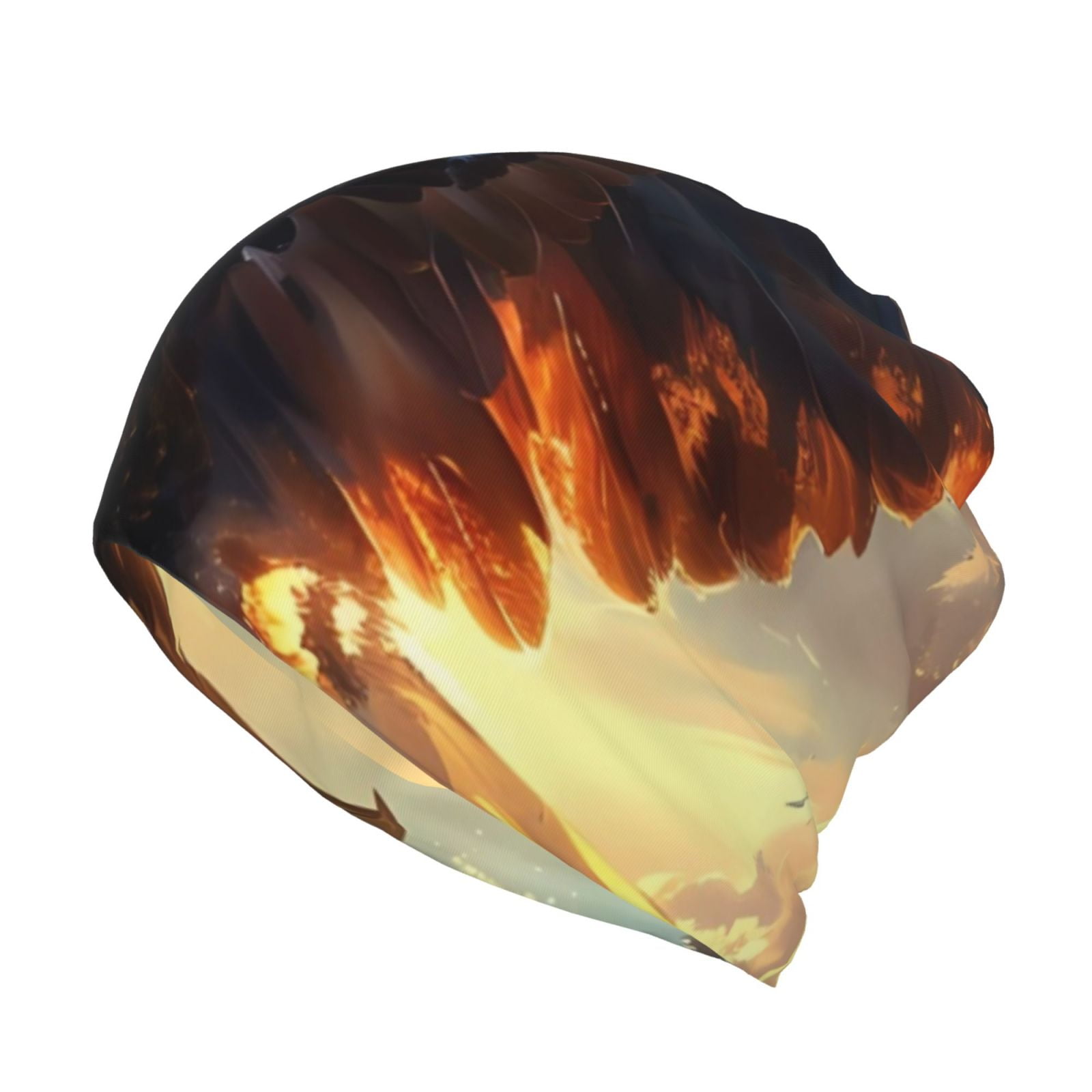 Lukts Golden Sky Bald Eagle Pattern Slouchy Beanie Hip-Hop Soft Running ...