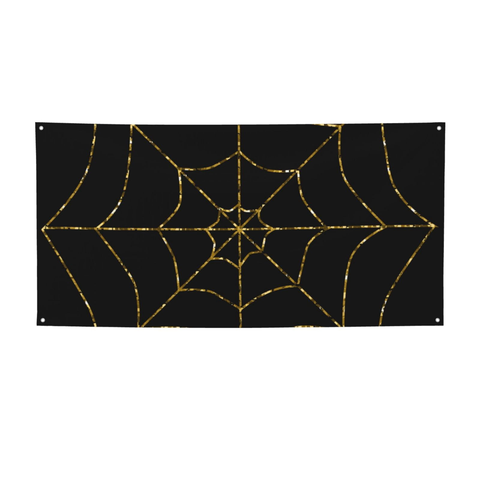 Lukts Golden Spider Web Print Banners and Signs for Outdoor,Celebration ...