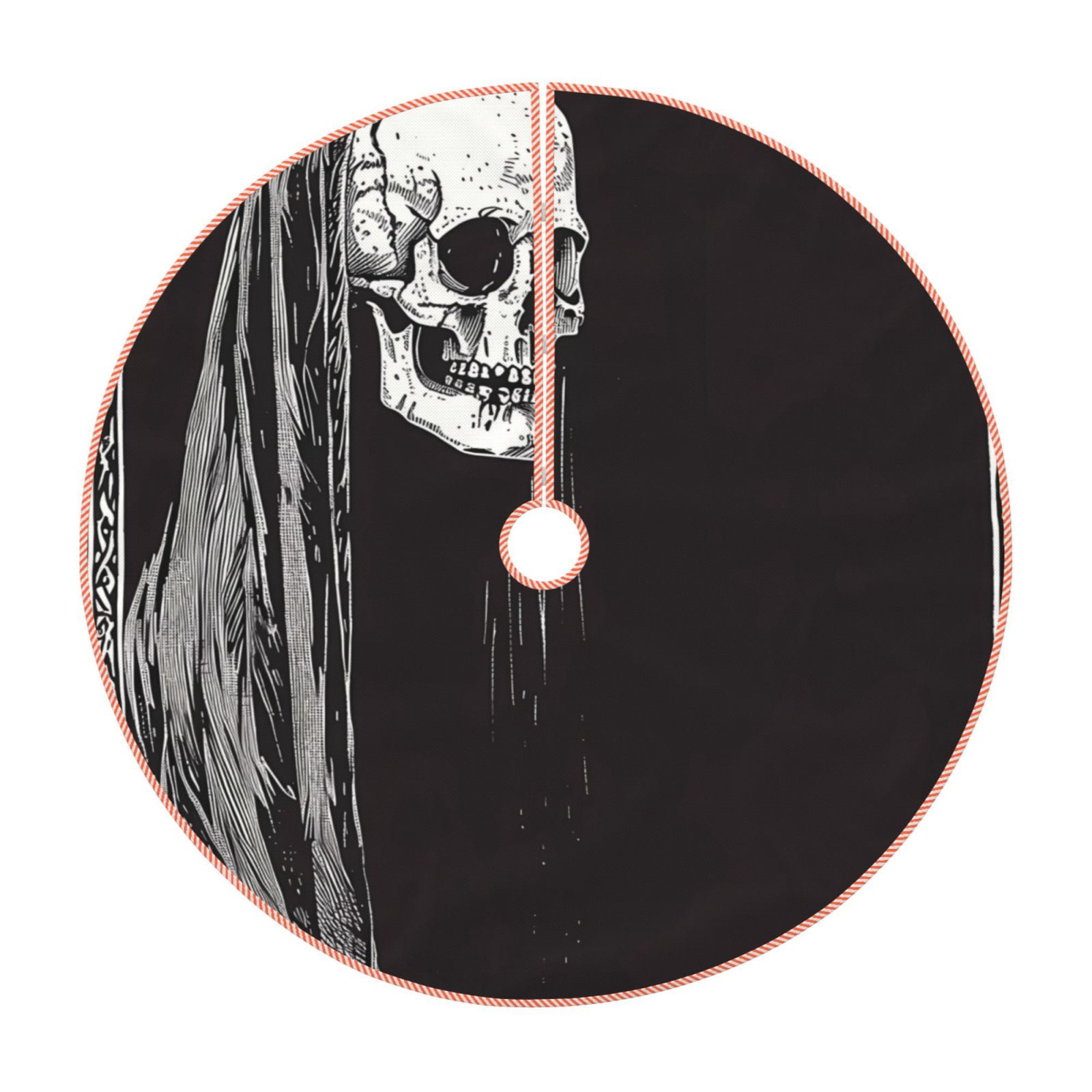 Lukts Gothic Skull Drape Print Color Life Christmas Tree Skirt, Winter ...