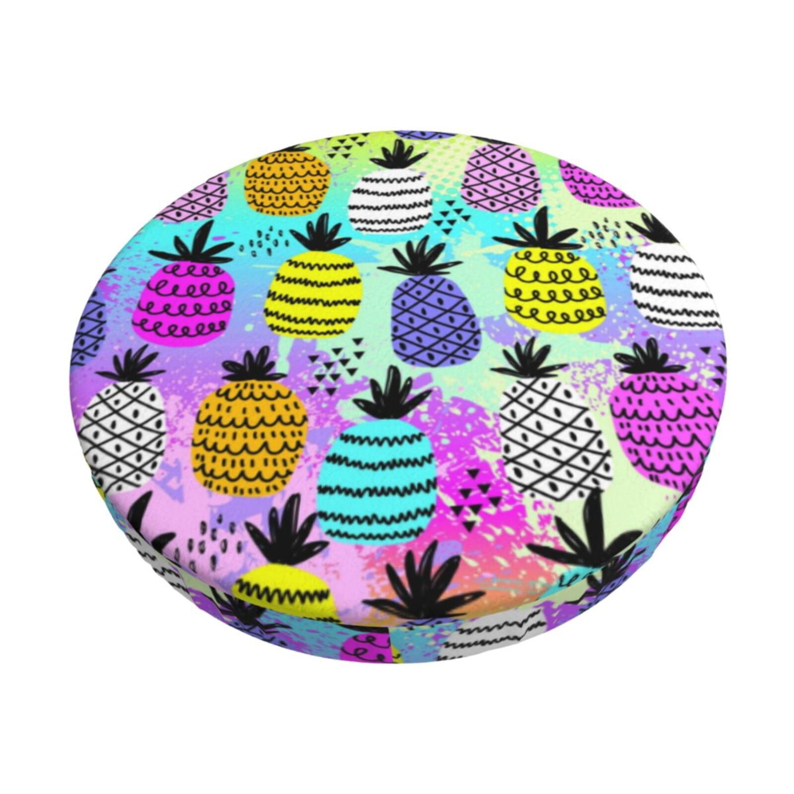 Lukts Graffiti Pineapples On Neon Background Bar Stool Covers 12"-14 ...