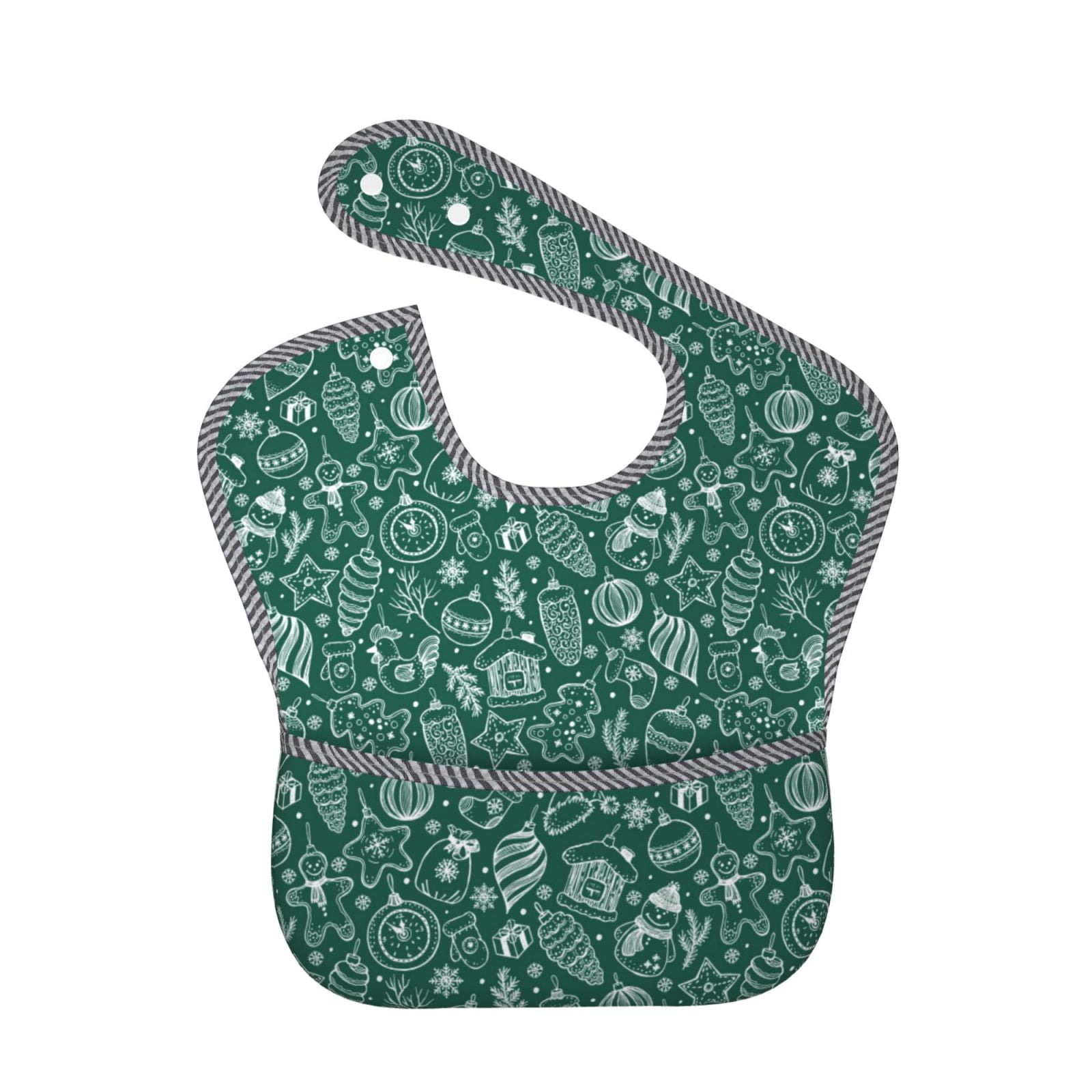 Lukts Green Christmas for Toddler Adjustable Waterproof Bibs, Feeding ...