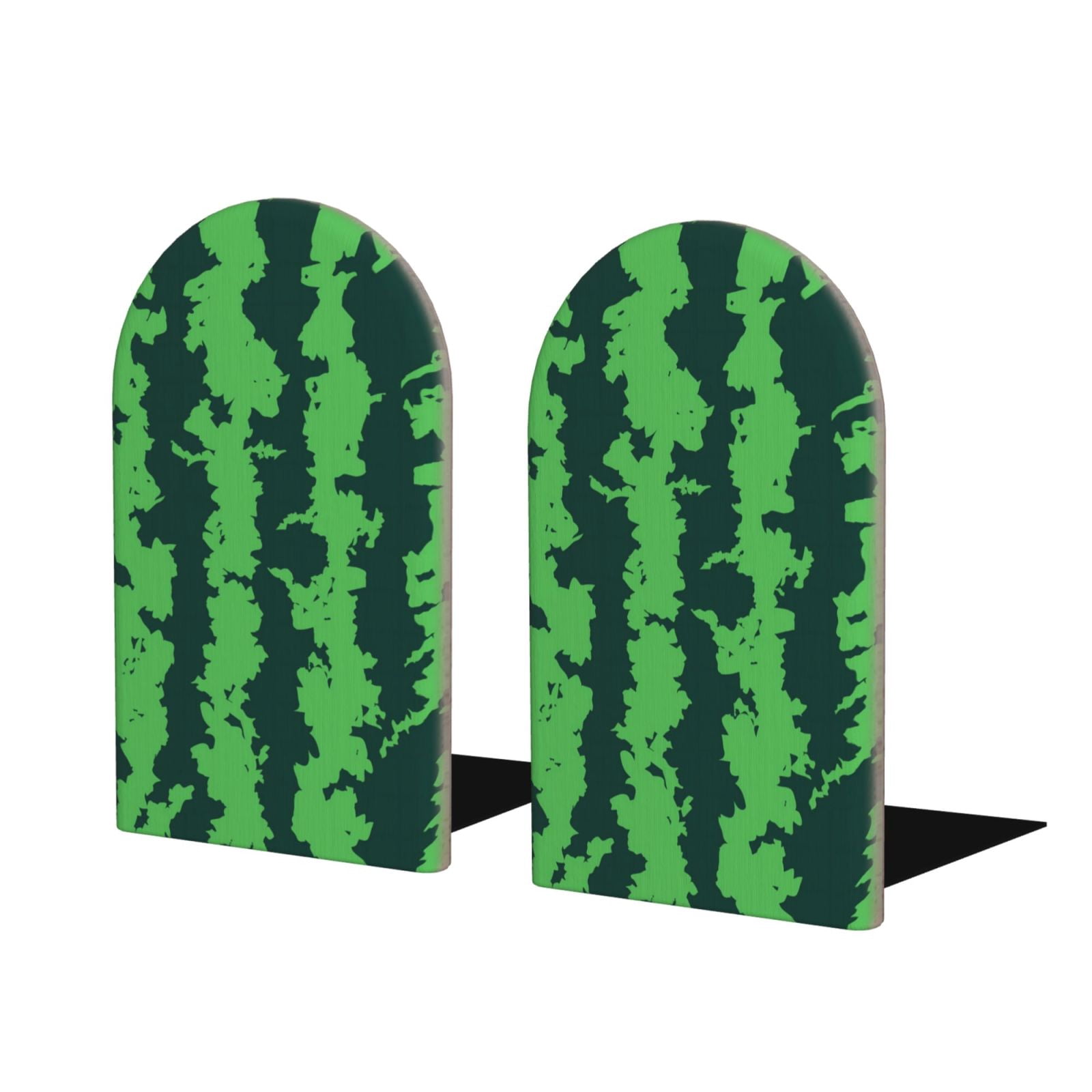 Lukts Green Stripes Of Watermelon Print Wood Bookends,Non-Skid Bookend ...