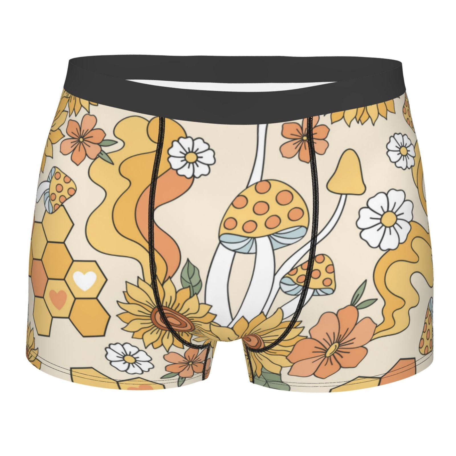 Lukts Groovy Hippie Flower Mushrooms Men'S Underwear Covered Waistband ...