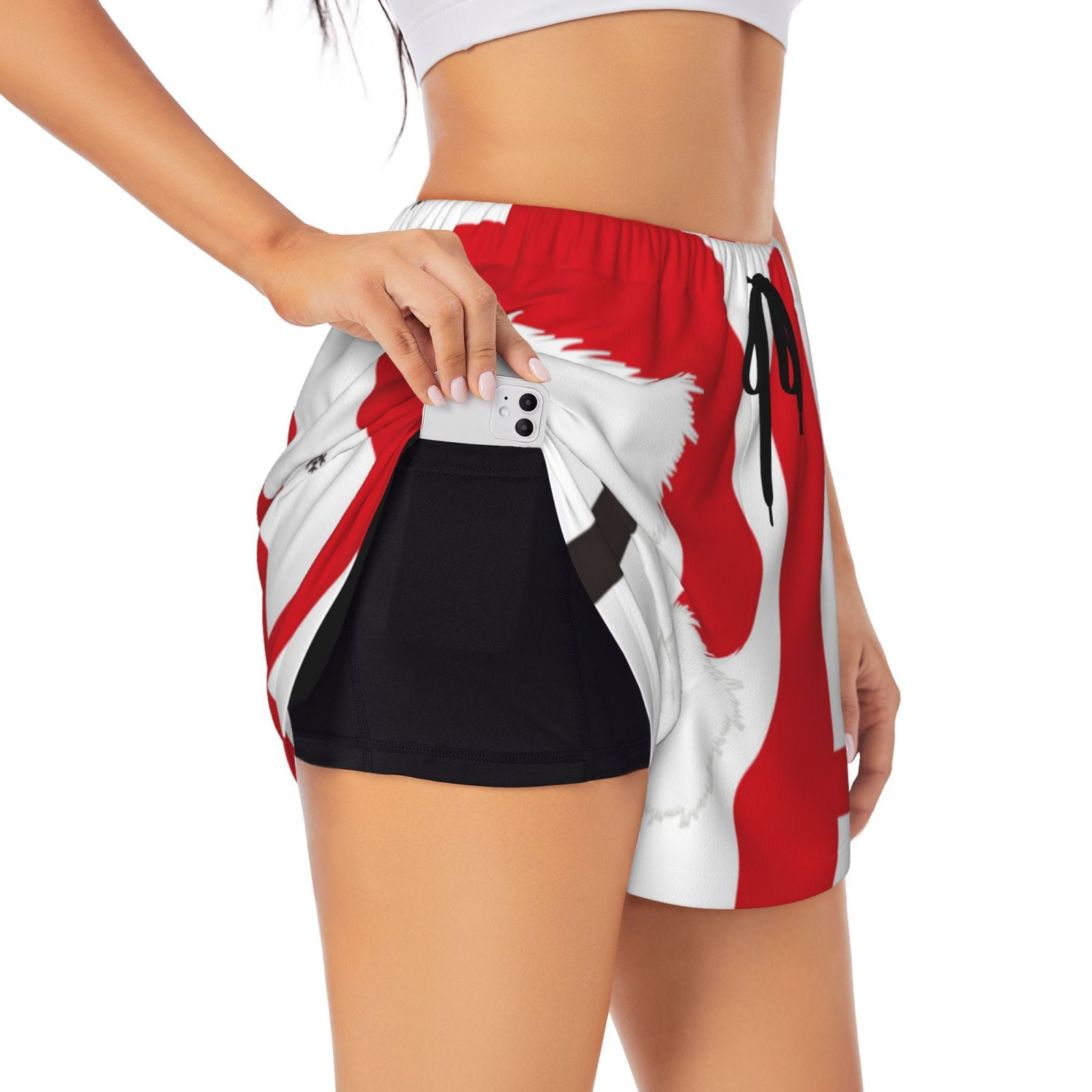 Lukts HOHOHO Christmas for Women's Double Layer Sports Shorts with ...