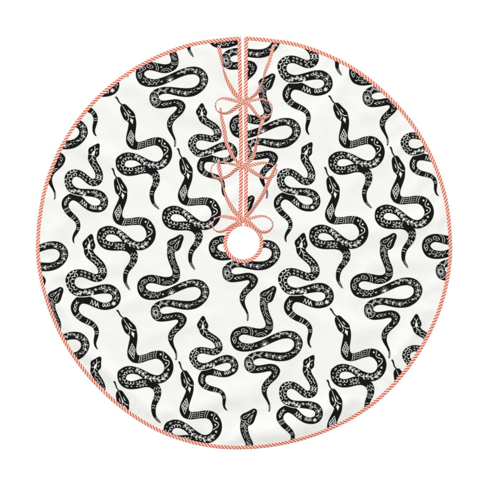 Lukts Hand Drawn Snake print color life Christmas Tree Skirt, Winter ...