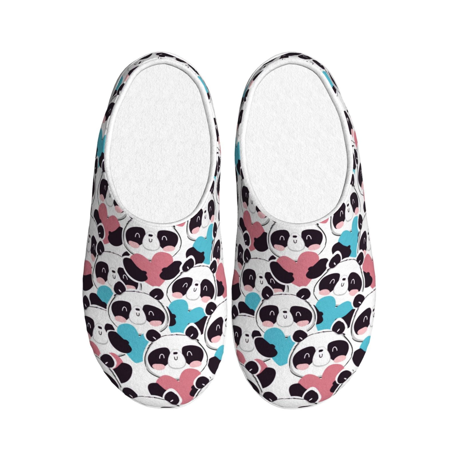 Lukts Heart Panda for Adult TPR Cotton Slippers, Unisex Closed Toe ...
