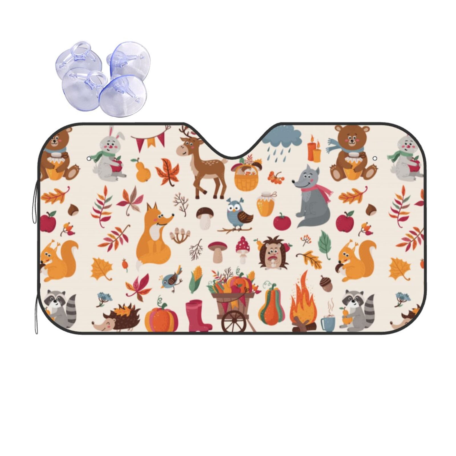 Lukts Hello Autumn Car Windshield Sun Shade With Storage Pouch,Foldable ...